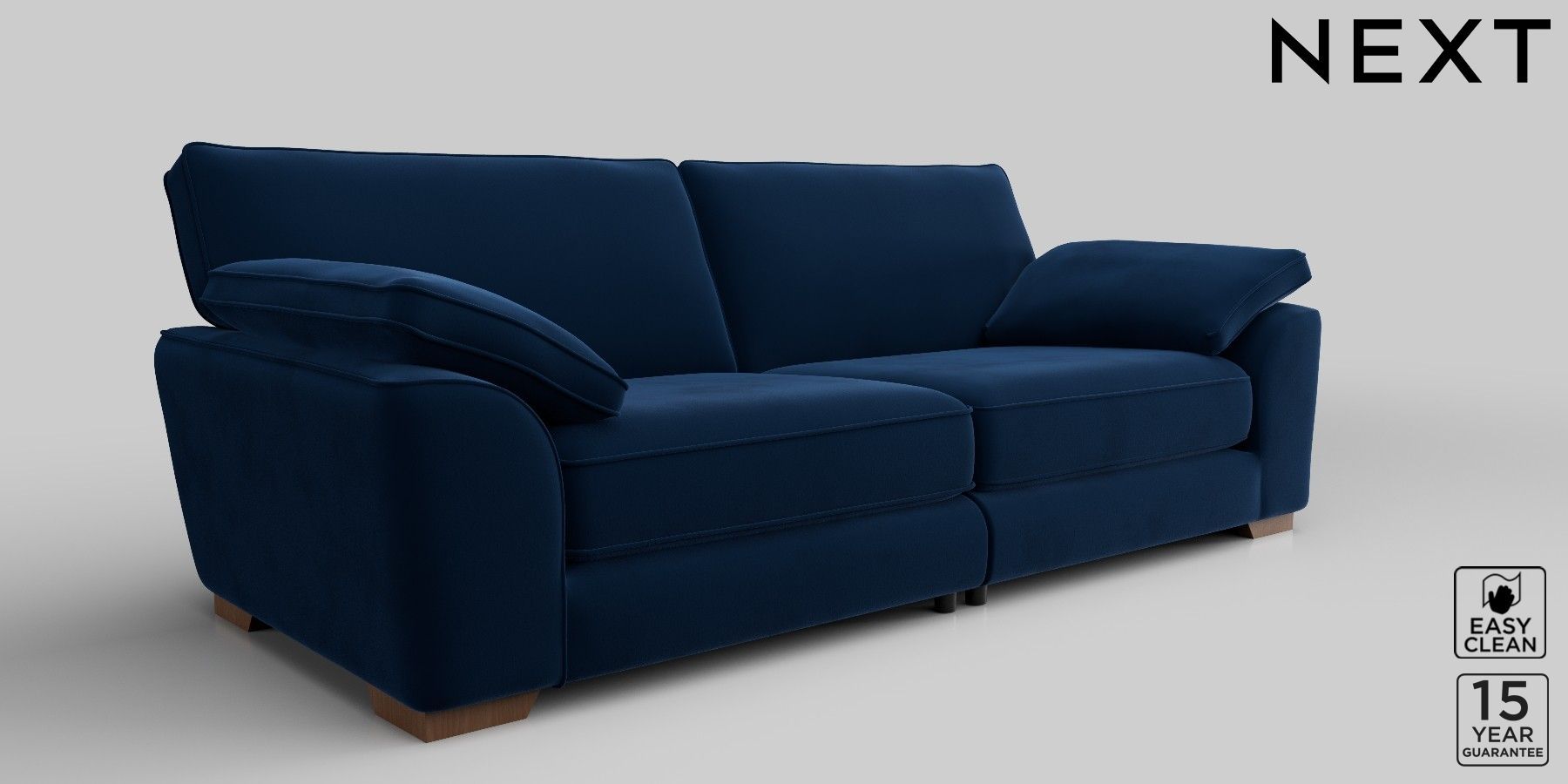 Buy Stamford Grand Relaxed Sit Extra Large Sofa Plush Velvet Easy Clean ...