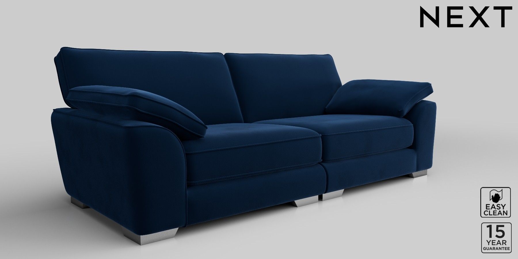 Buy Stamford Grand Relaxed Sit Extra Large Sofa Plush Velvet Easy Clean ...