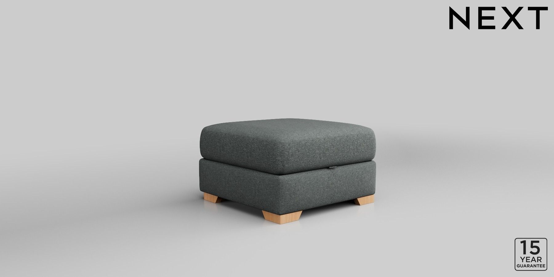 Buy Houghton Deep Relaxed Sit Storage Footstool Chunky Weave Mid Grey ...