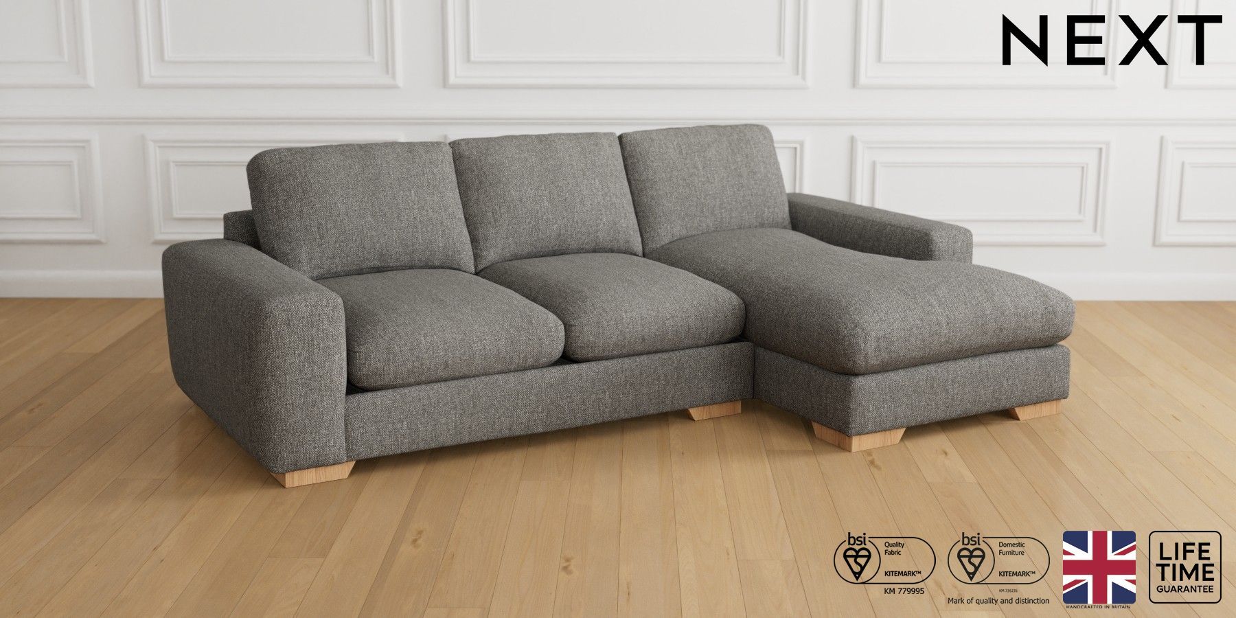 Buy Houghton Deep Relaxed Sit Medium Sofa Chaise - Right Hand Chunky ...