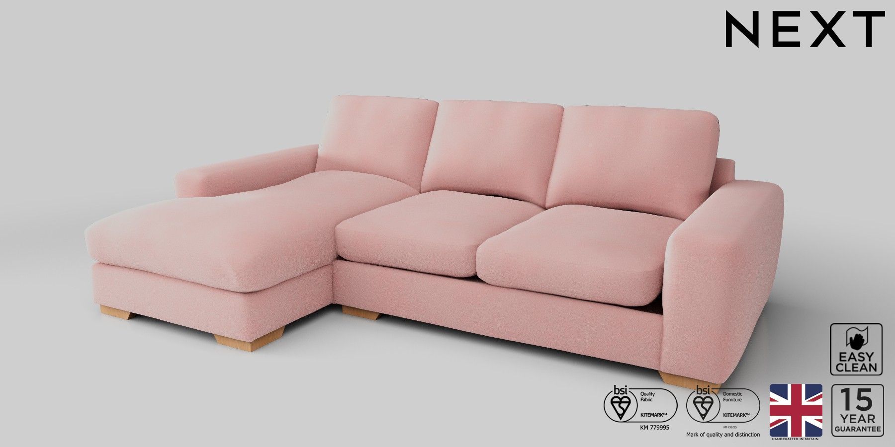 Buy Houghton Deep Relaxed Sit Medium Sofa Chaise - Left Hand Plush ...