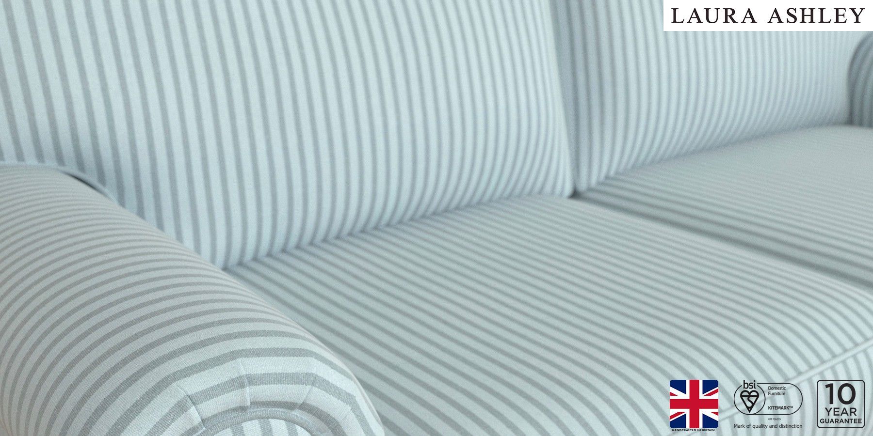 Buy Kingston by Laura Ashley Large Sofa Lyme Regis Dark Seaspray Low ...