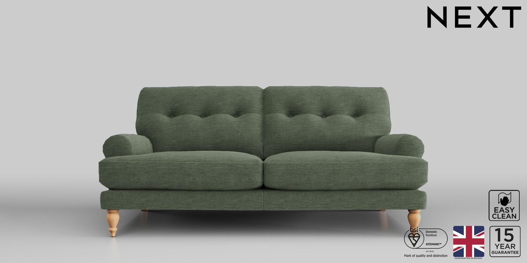 Buy Erin Buttoned Back Deep Relaxed Sit Medium Sofa Fine Chenille Easy ...