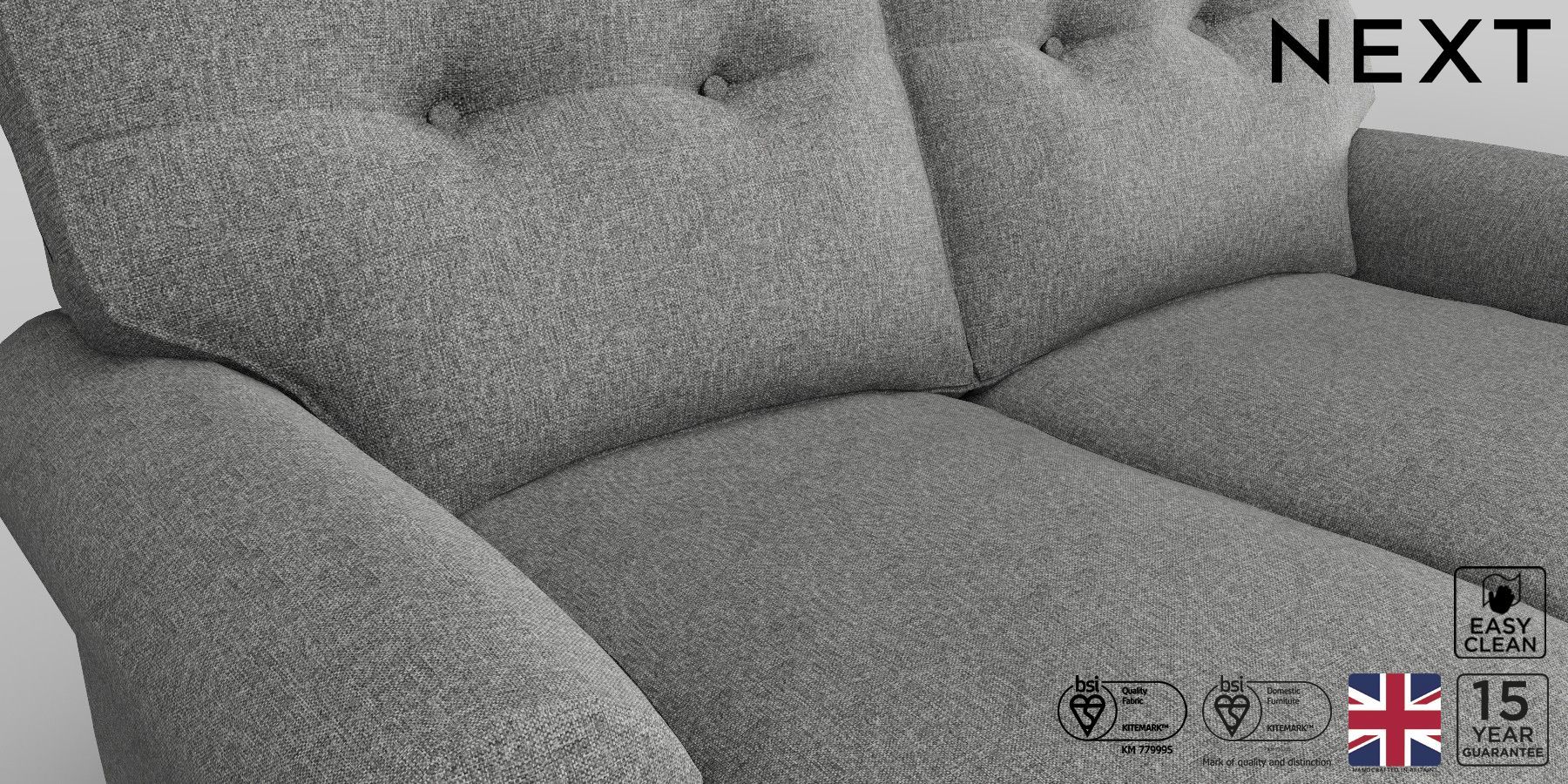 Buy Erin Buttoned Back Deep Relaxed Sit Small Sofa Tweedy Blend Easy ...