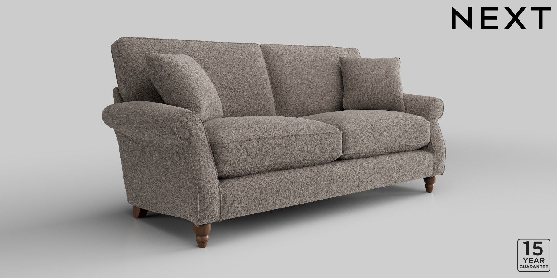 Buy Ashford Relaxed Sit Large Sofa Chunky Chenille Mink Low Turned ...