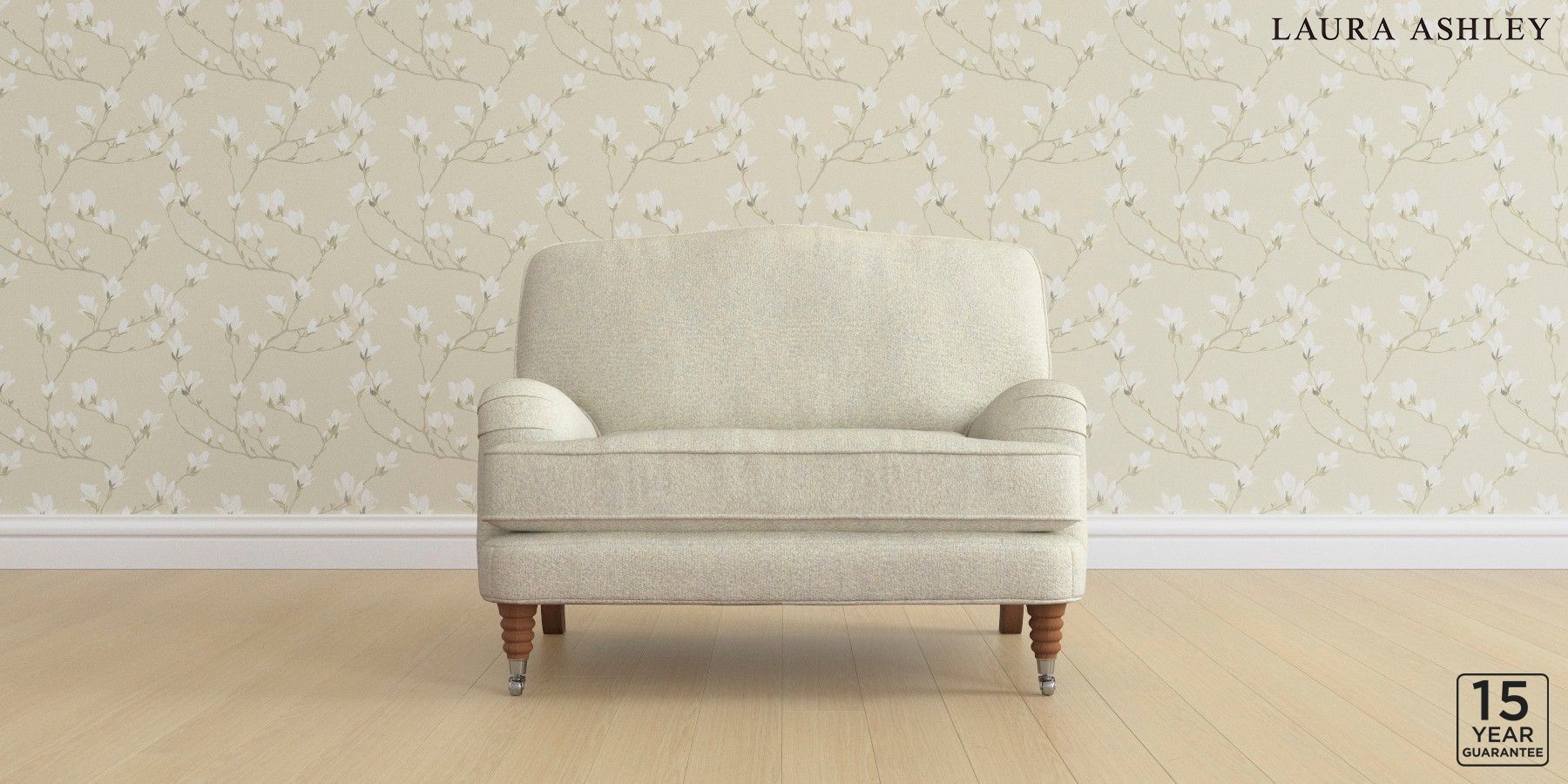 Buy Lynden by Laura Ashley Snuggle Witham Natural Ornate Chrome Castor ...