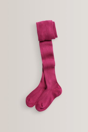 Buy Magenta Pink Cotton Rich Rib Tights from Next Ireland