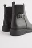 Buy Black Regular/Wide Fit Forever Comfort® Buckle Detail Ankle Boots ...