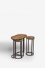 Buy Dark Bronx Oak Effect Round Set of 3 Nest of Tables from the Next ...