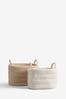 Buy Set of 2 Natural and Cream Boucle Storage Baskets from the Next UK ...
