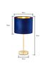 Buy BHS Blue Velvet Table Lamp from the Next UK online shop