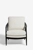 Buy Casual Boucle Oyster Natural Flinton Wooden Black Leg Accent Chair ...