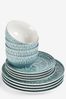Buy 12 Piece Teal Blue Tuscany Dinner Set from the Next UK online shop