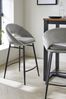 Buy Fine Chenille Mid Grey Black Leg Hewitt Fixed Height Bar Stool from ...