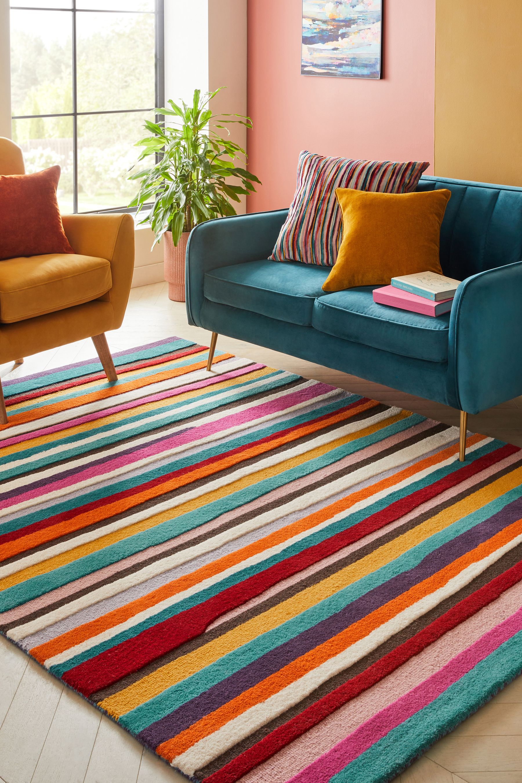 Buy Multi Bright Cut Stripe Rug from the Next UK online shop