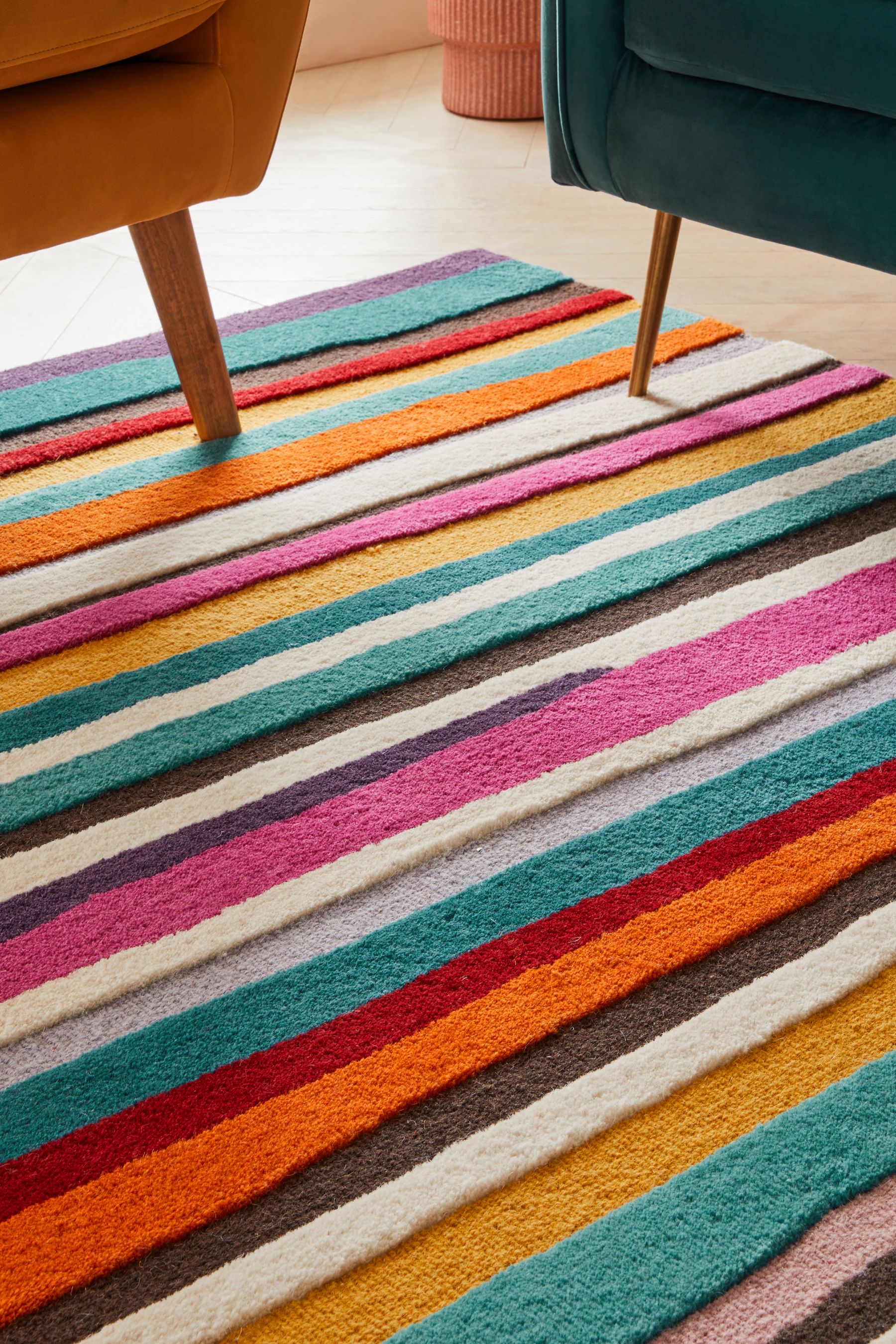Buy Multi Bright Cut Stripe Rug from the Next UK online shop