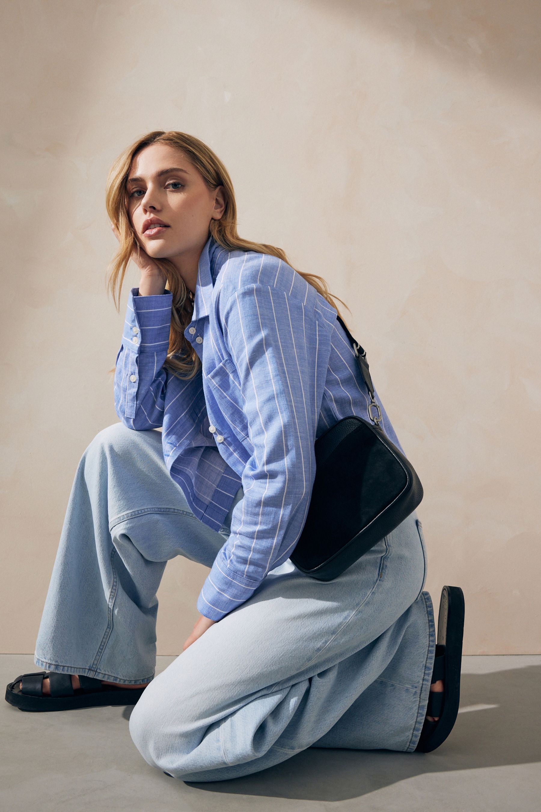 Buy Black Leather Webbing Strap Camera Bag from the Next UK online shop