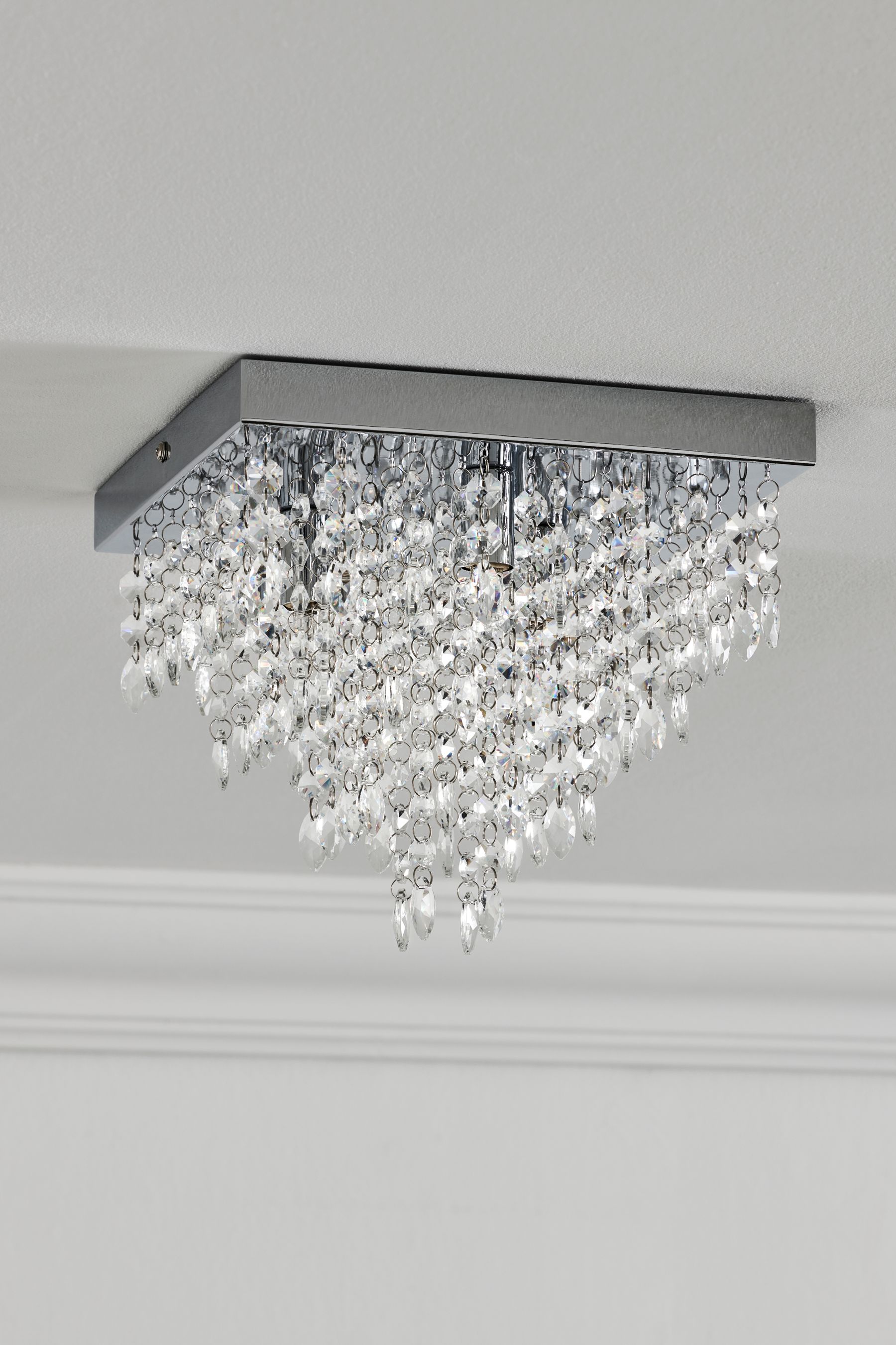 Buy Chrome Elena 3 Light Flush Ceiling Light from Next Ireland