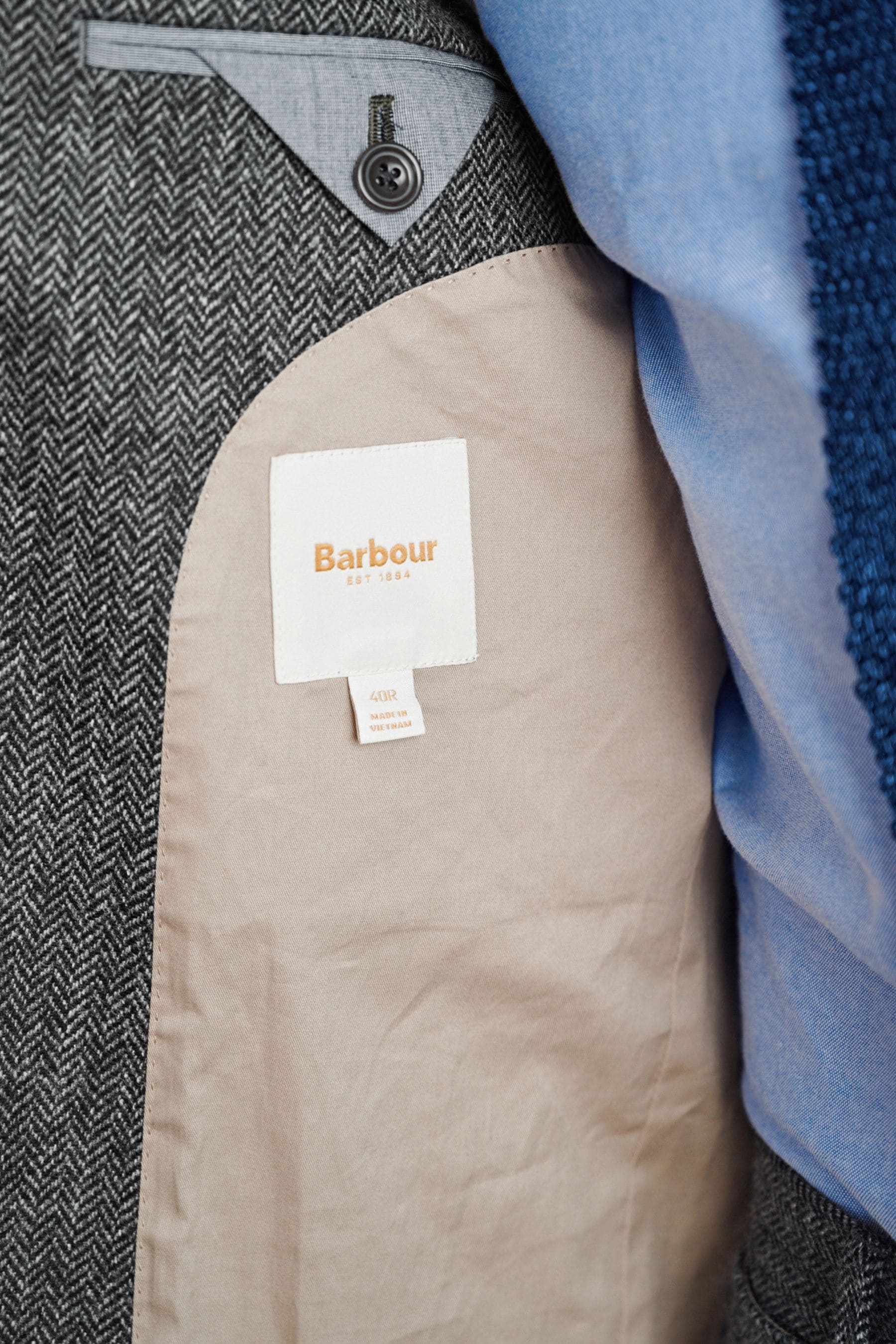 Buy Barbour® Grey Herringbone Suit Jacket from the Next UK online shop