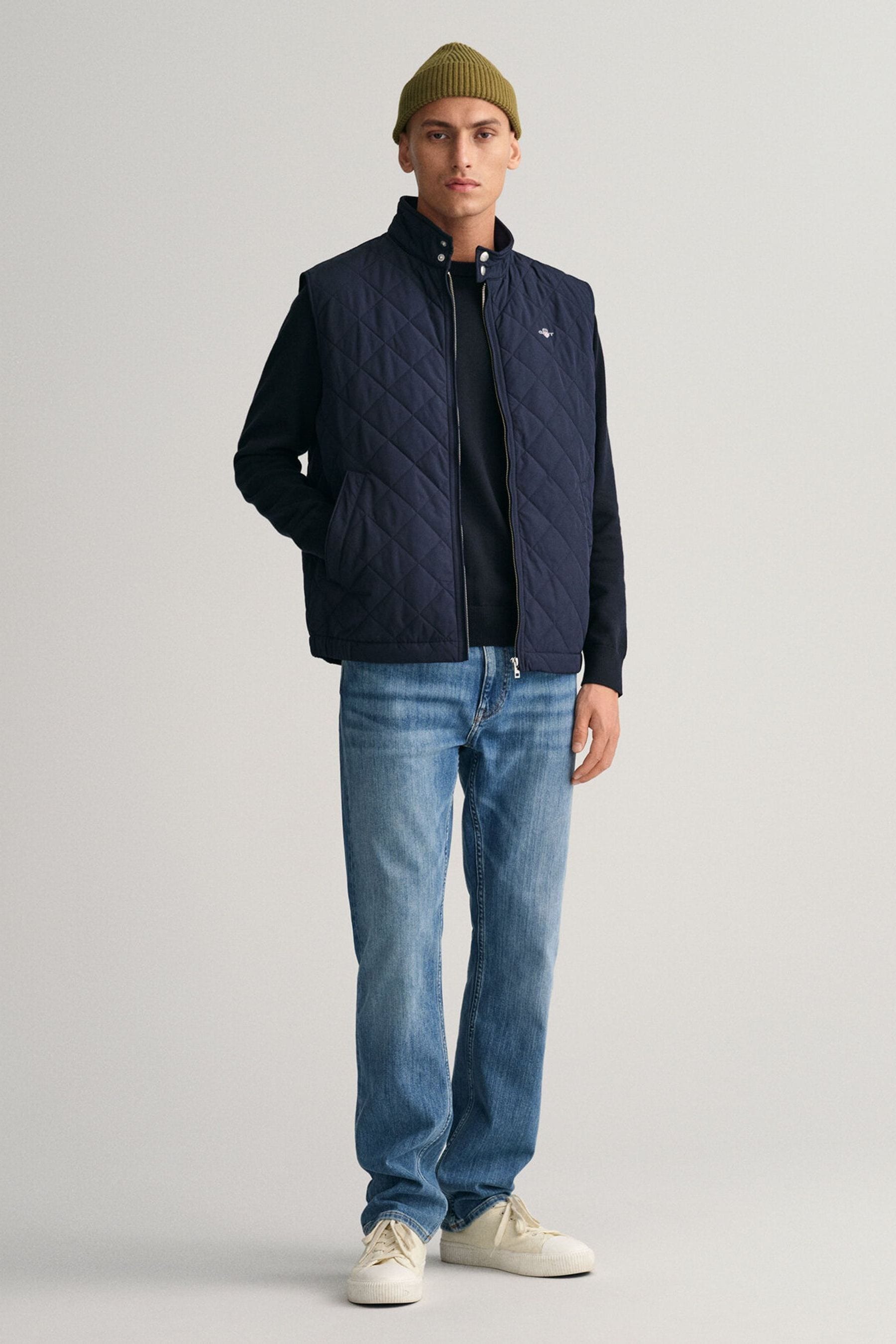 Buy GANT Navy Blue Quilted Windcheater Gilet from the Next UK online shop