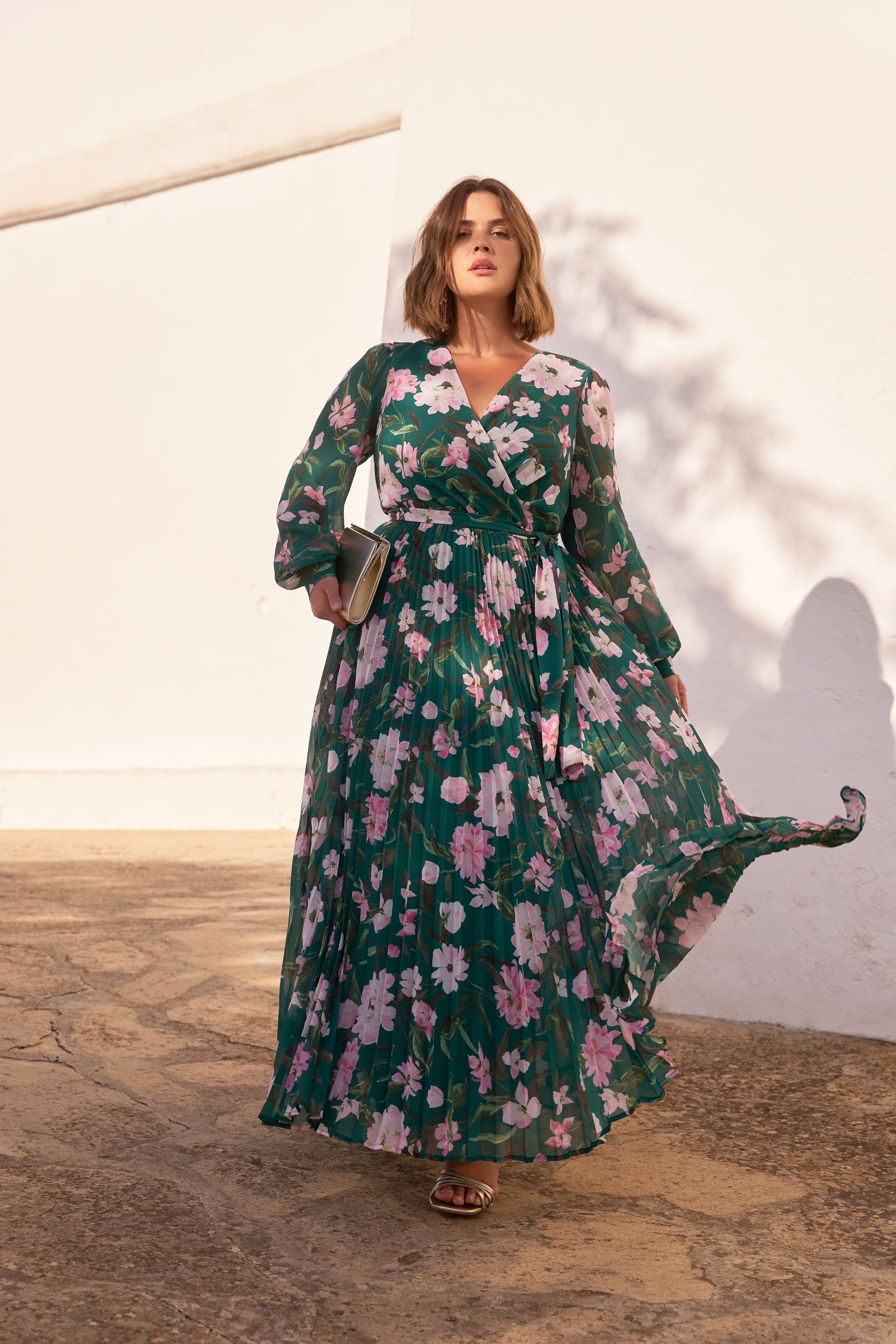 Buy Phase Eight Green Rosa Floral Pleat Maxi Dress from the Next UK ...