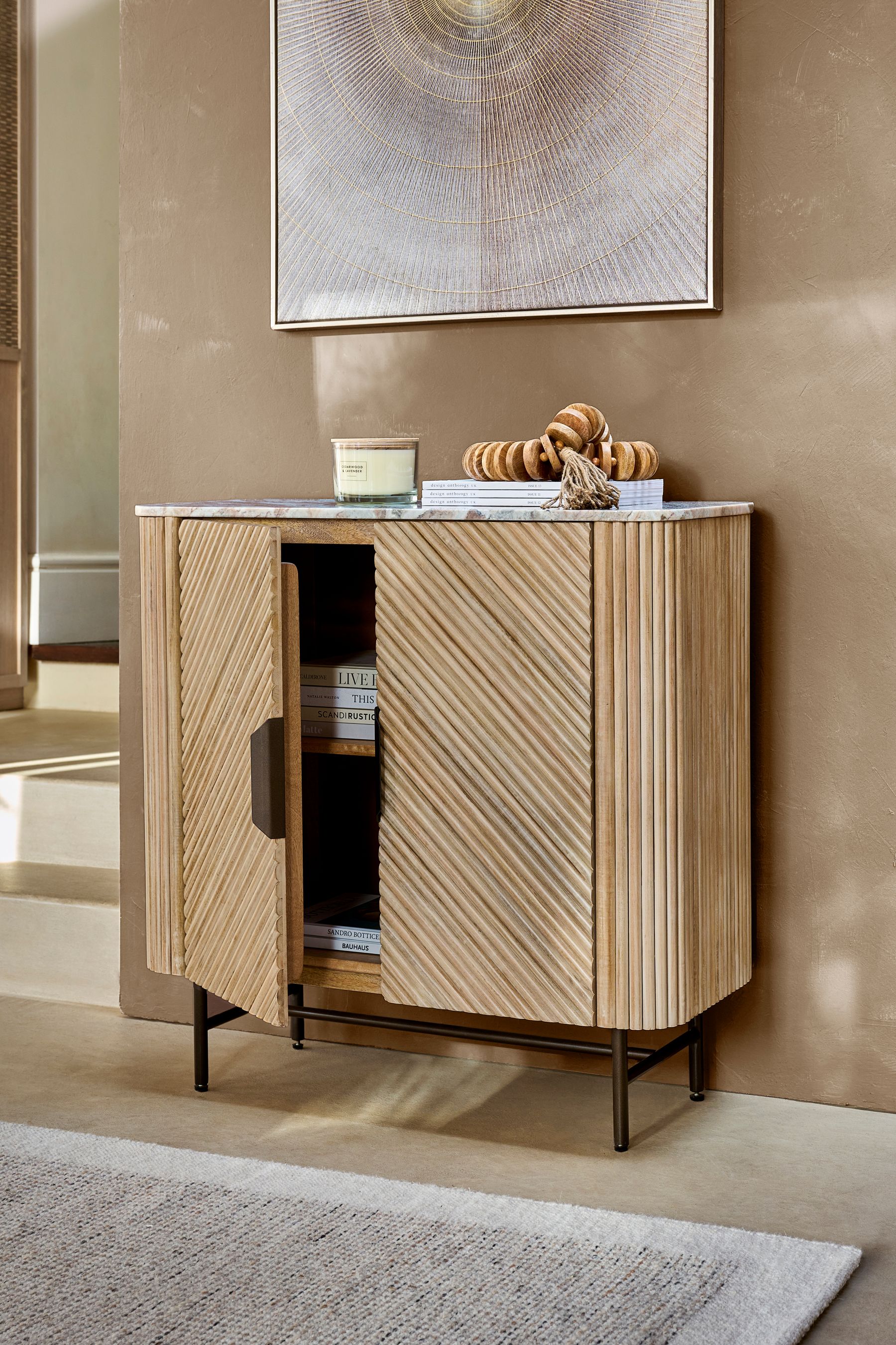 Buy Natural Valencia Marble Mango Wood Small Sideboard from the Next UK ...