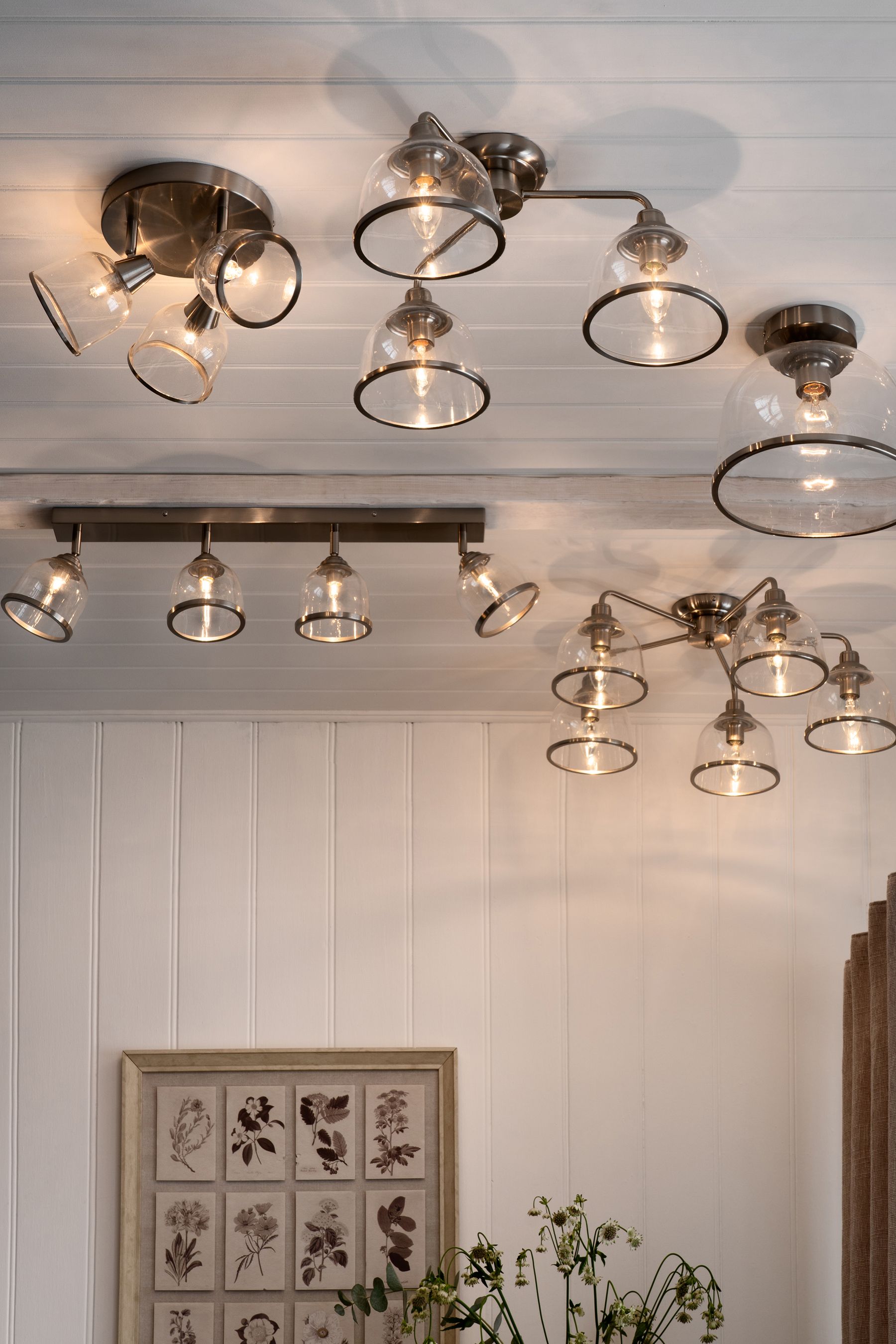 Buy Brushed Chrome Gloucester Flush Ceiling Light from the Next UK ...