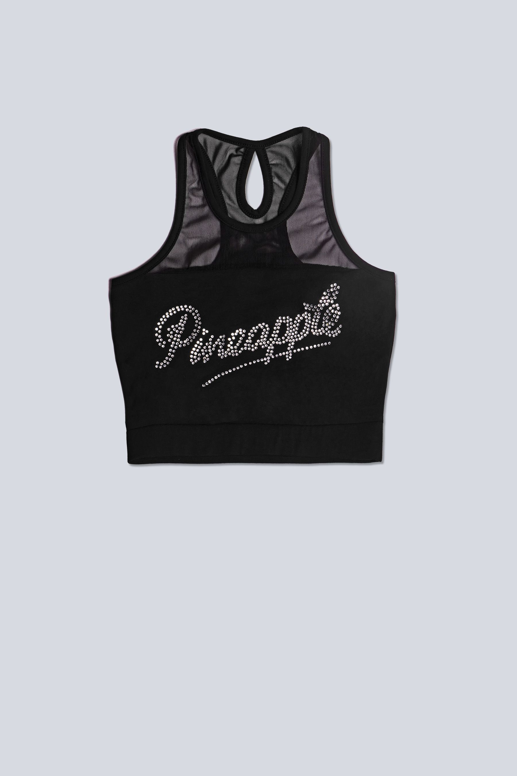 Buy Pineapple Black Logo Mesh Panel Girls Crop Top from the Next UK ...