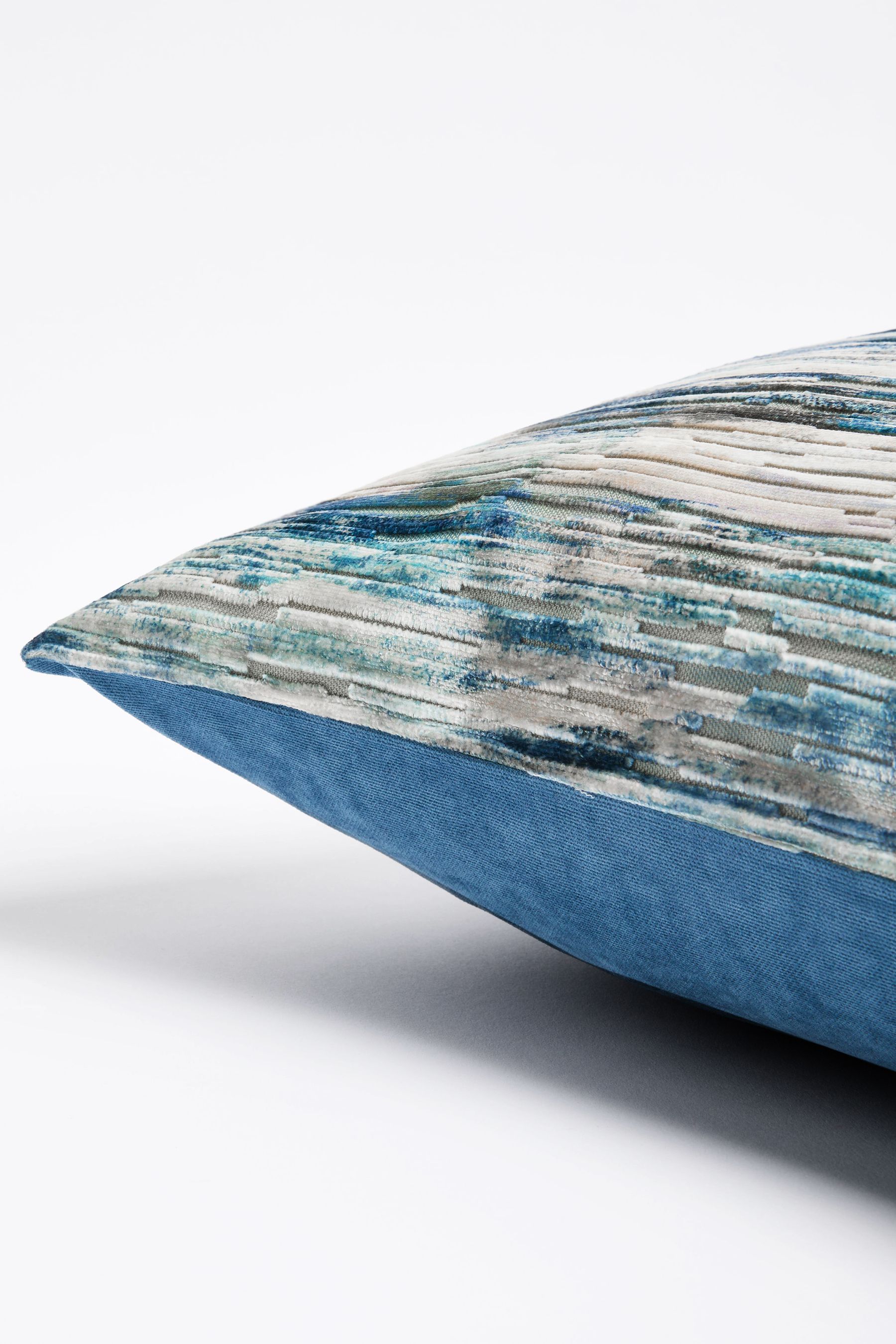 Buy Blue 40 x 59cm Velvet Abstract Velvet Large Oblong Cushion from the ...