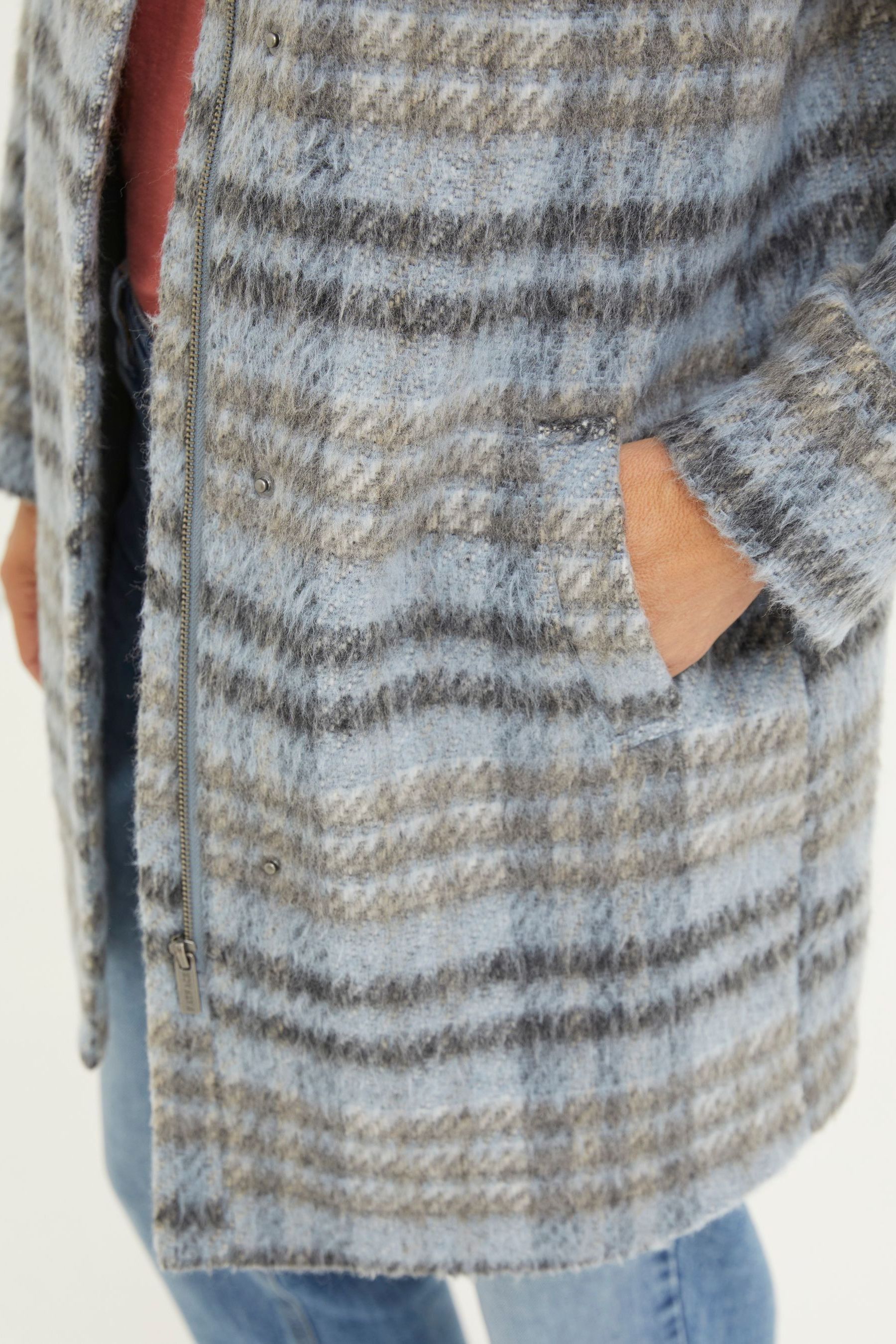 Buy FatFace Grey Freya Wool Blend Funnel Coat from Next Ireland