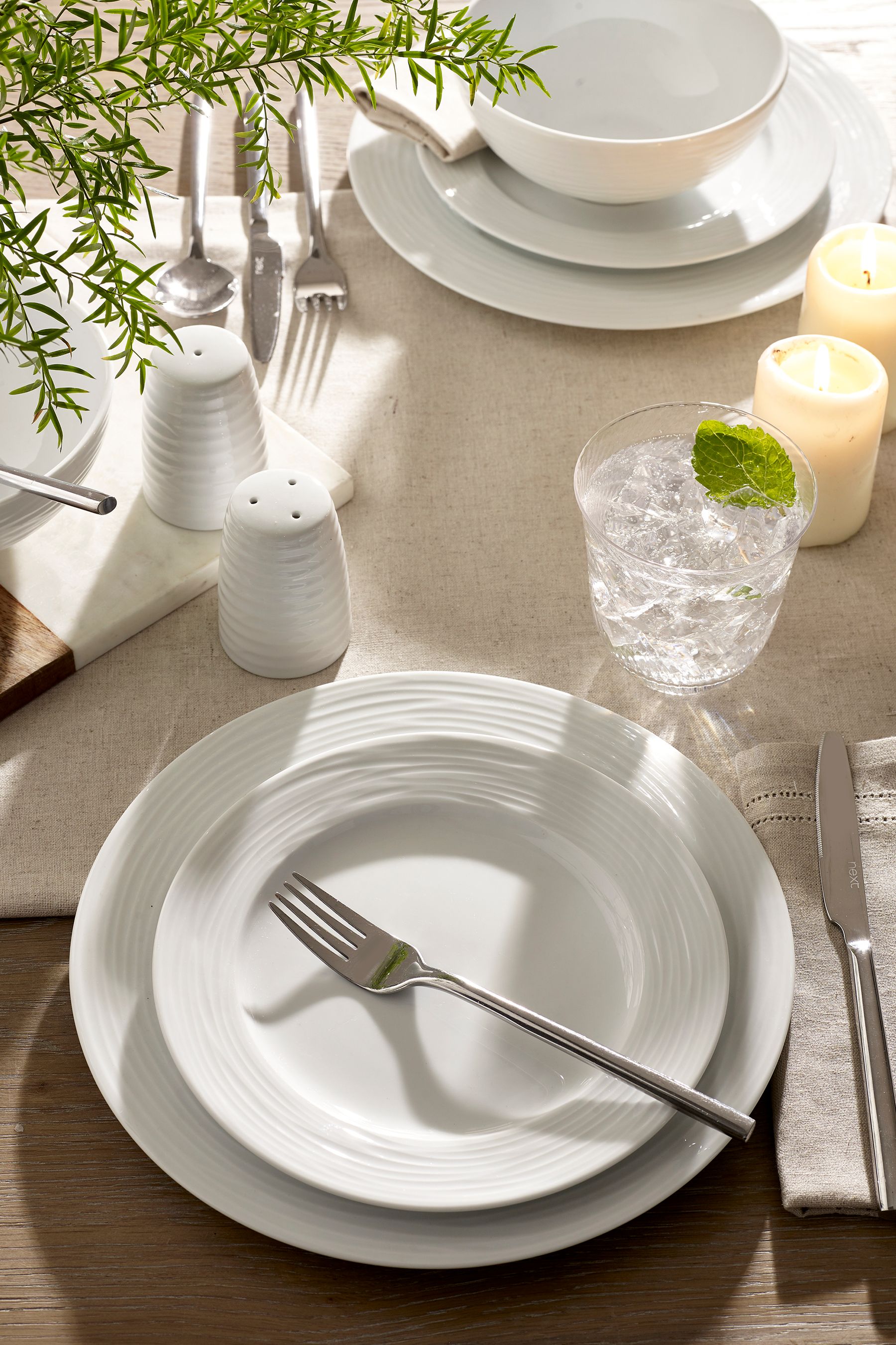 Buy White Malvern Embossed 12 Piece Dinner Set from the Next UK online shop