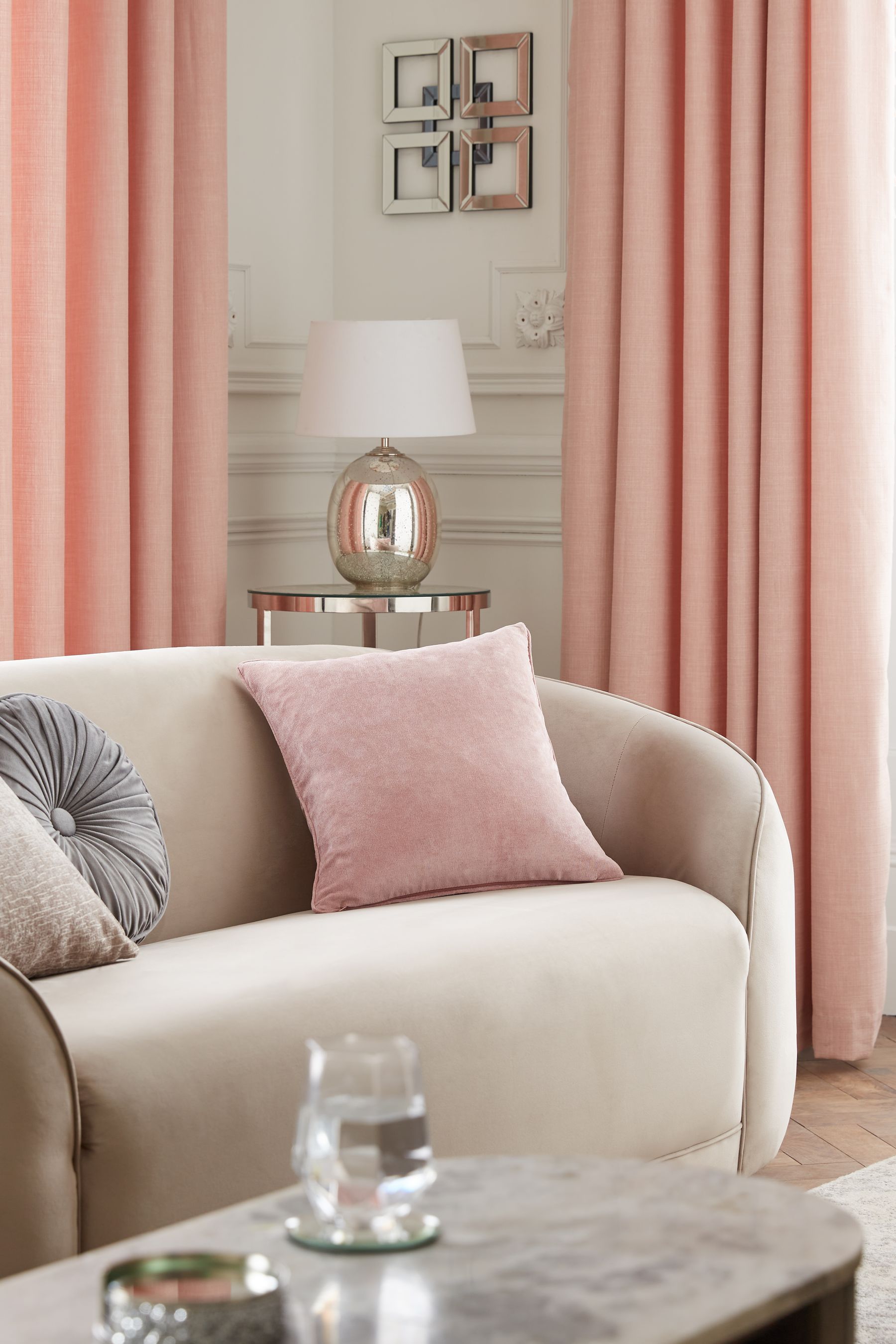 Buy Blush Pink 45 x 45cm Soft velour Cushion from the Next UK online shop