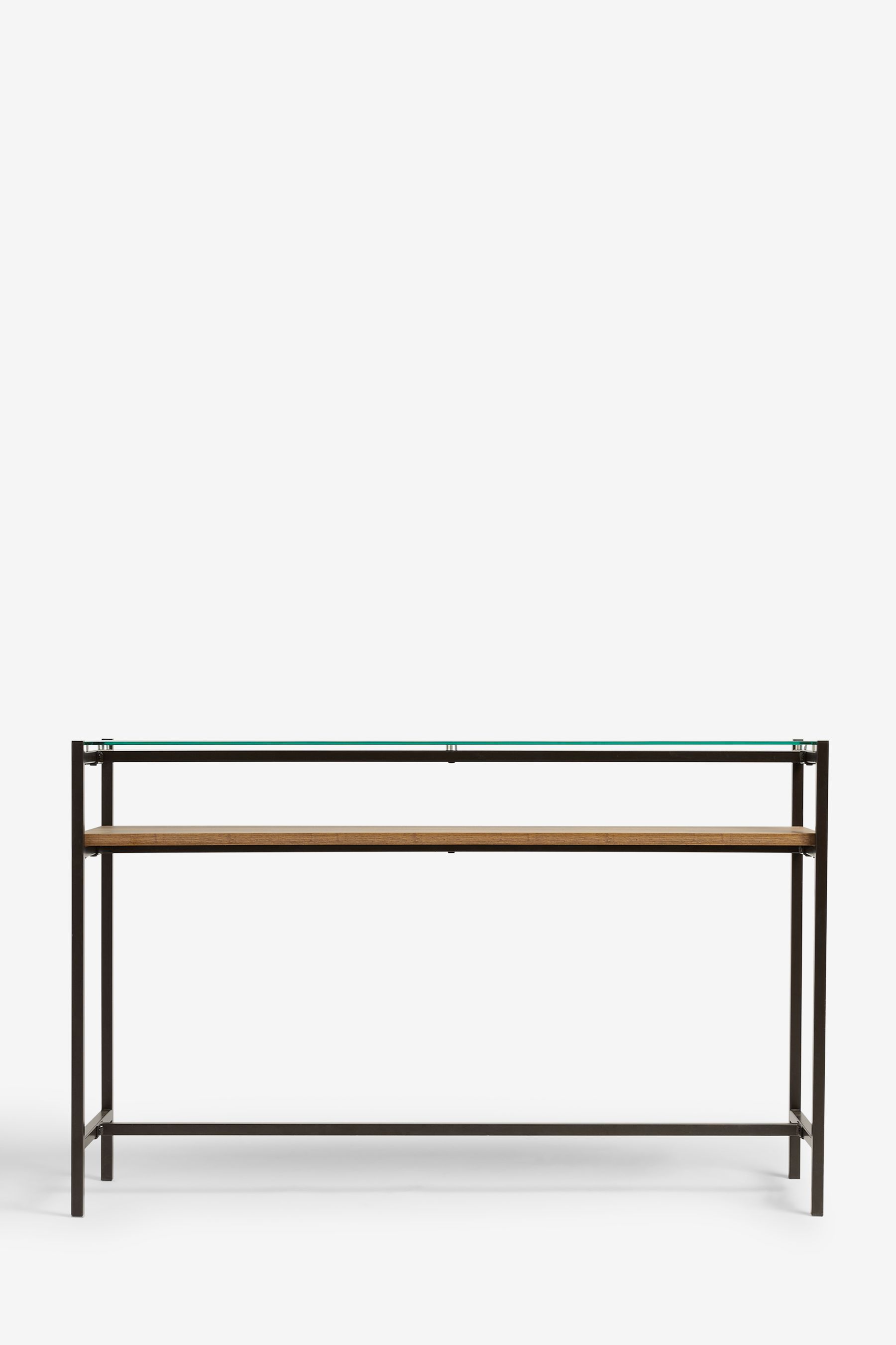 Buy Dark Bronx Oak Effect and Glass Console Table from the Next UK ...