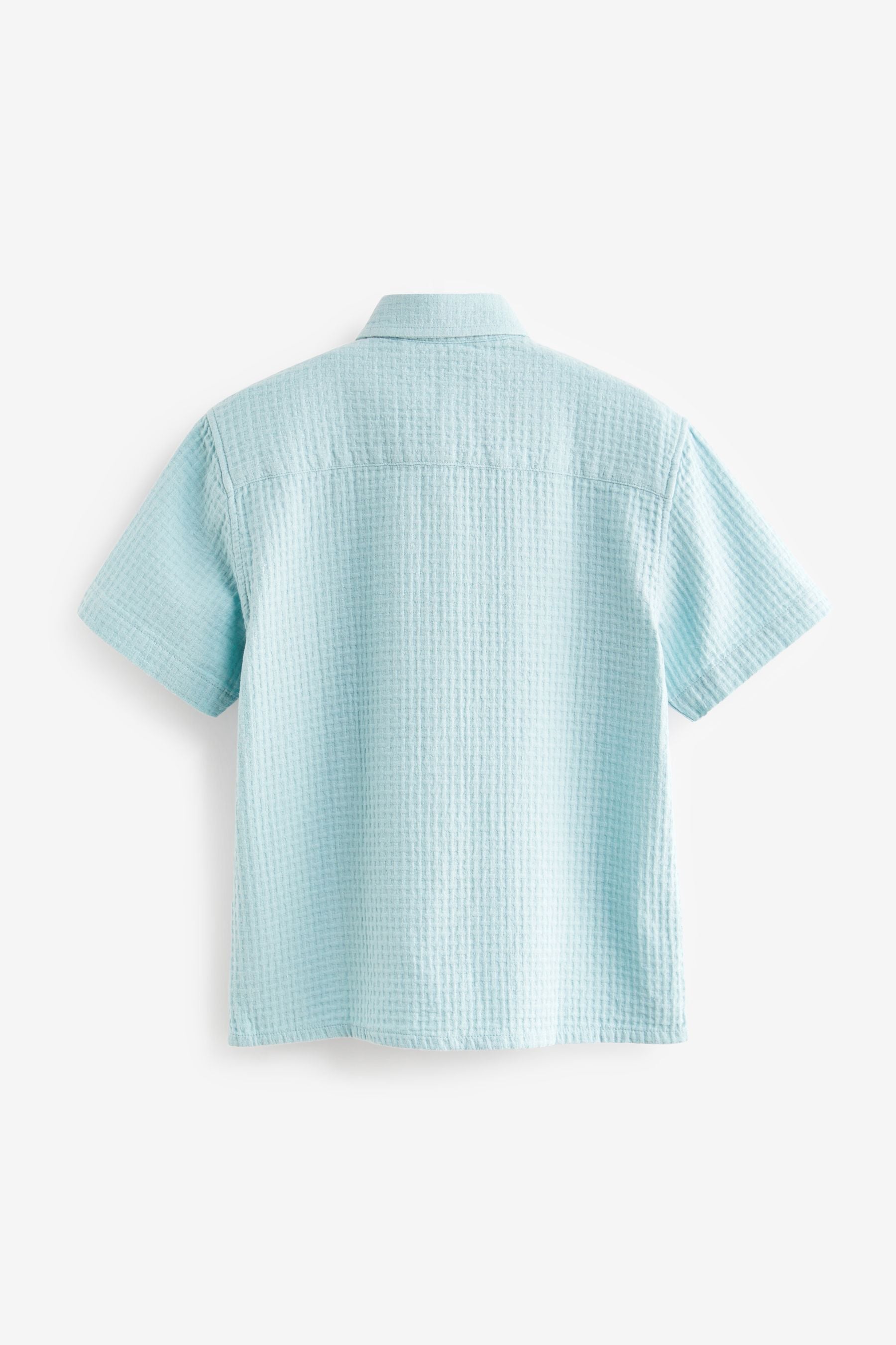 Buy Blue Short Sleeve Textured Shirt (3-16yrs) from the Next UK online shop