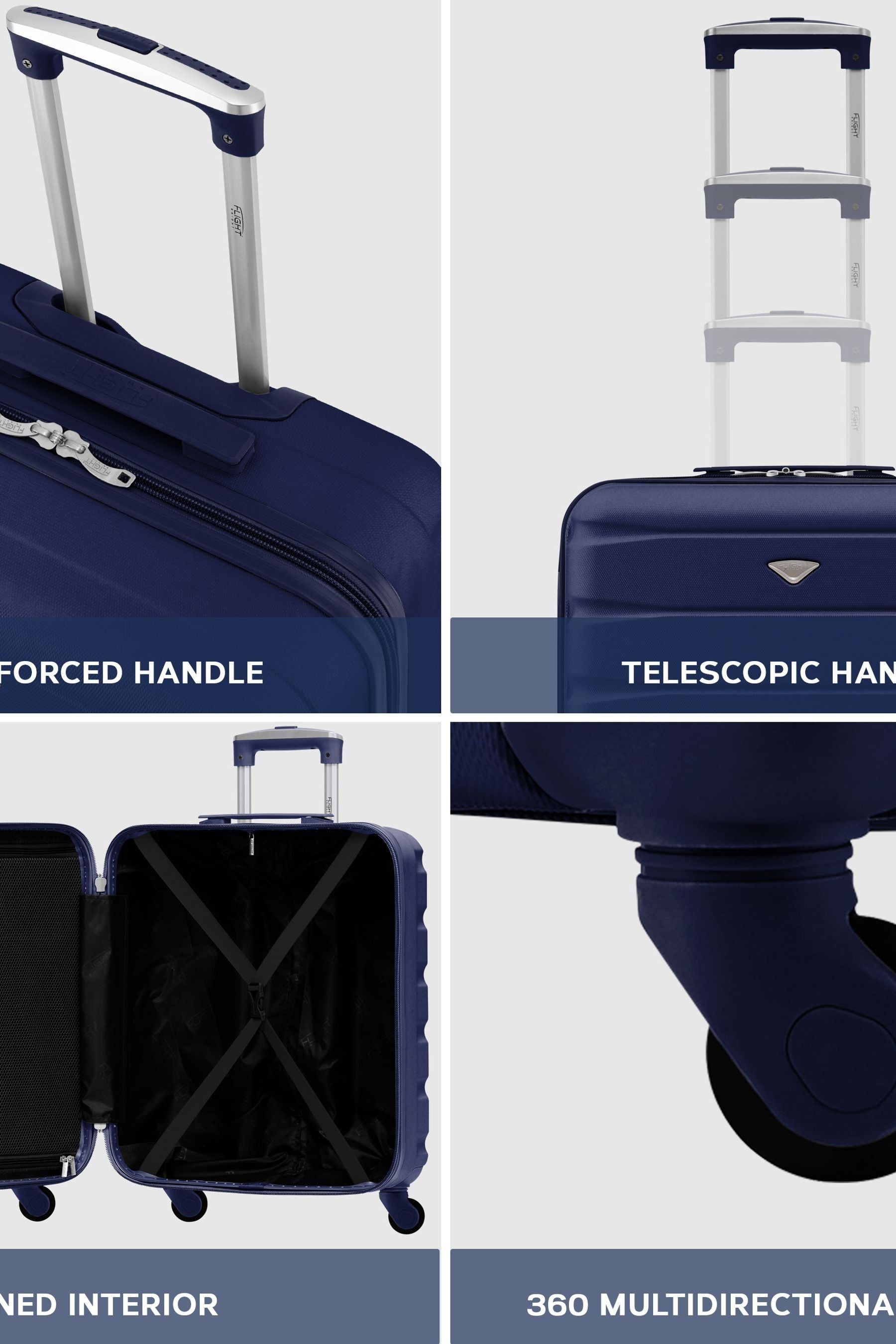 Buy Flight Knight 56x45x25cm EasyJet Overhead 4 Wheel ABS Hard Case ...