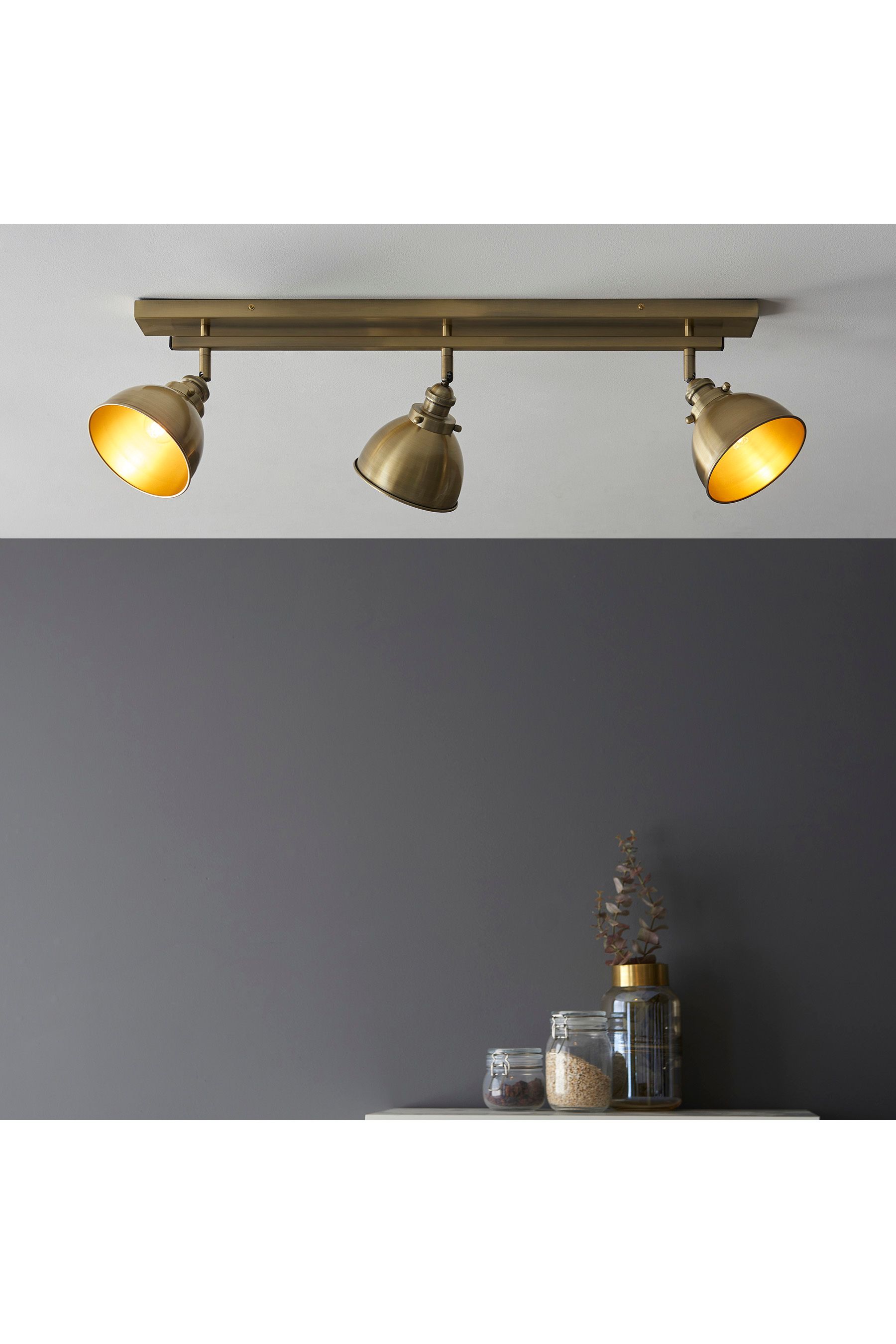 Buy Gallery Home Thomas Brass 3 Bulb Ceiling Light from the Next UK ...