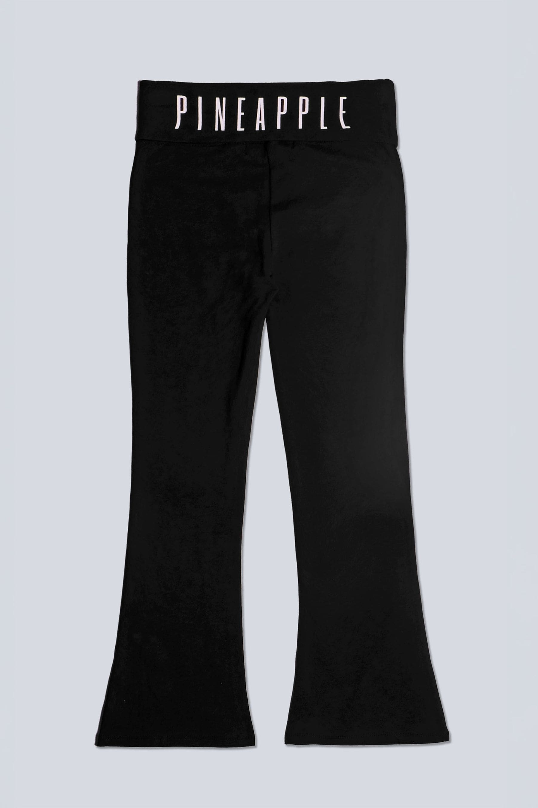 Buy Pineapple Black Foldover Waistband Girls Jersey Flare Trousers from ...