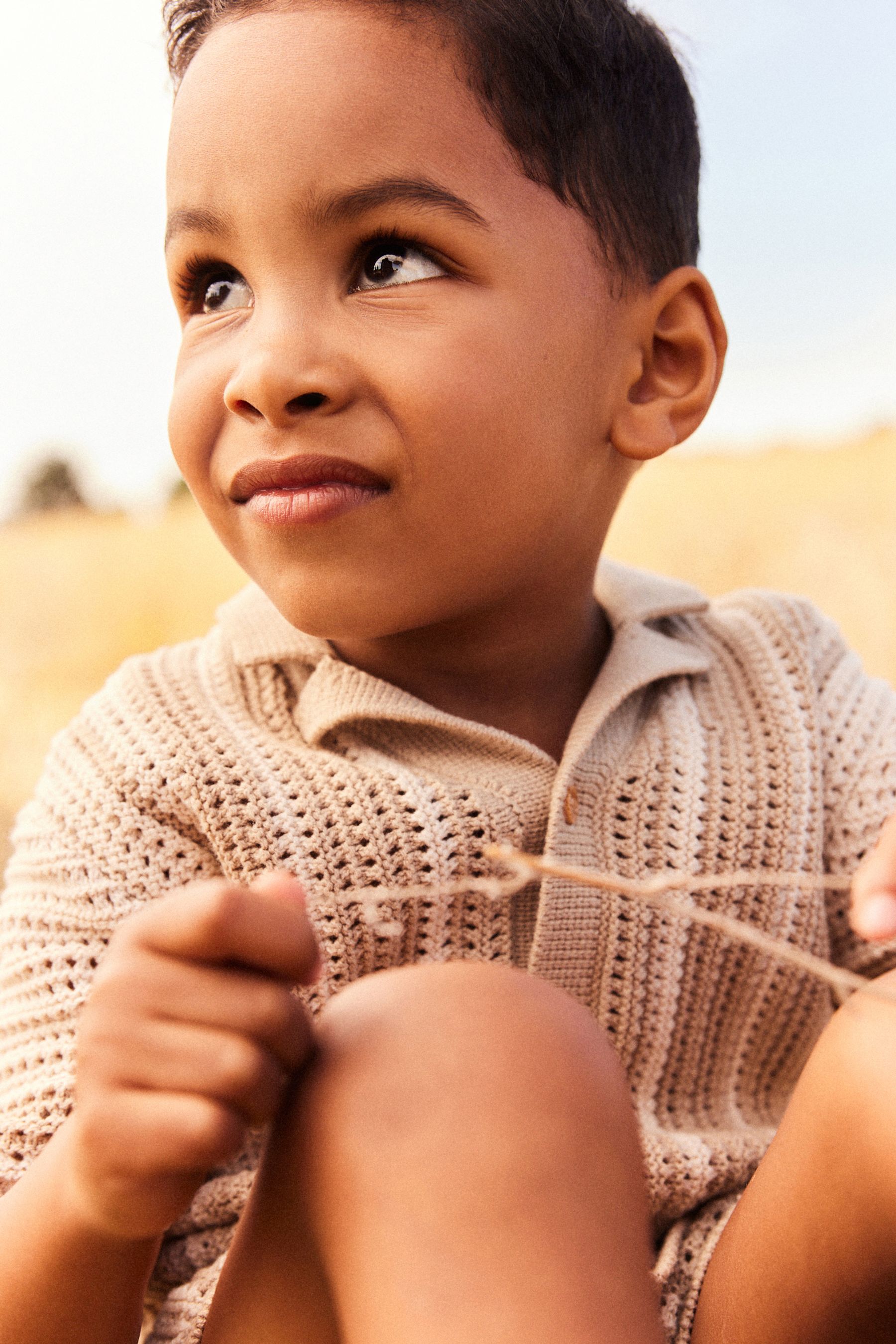 Buy Neutral Crochet Short Sleeve Shirt and Shorts Set (3mths-10yrs ...