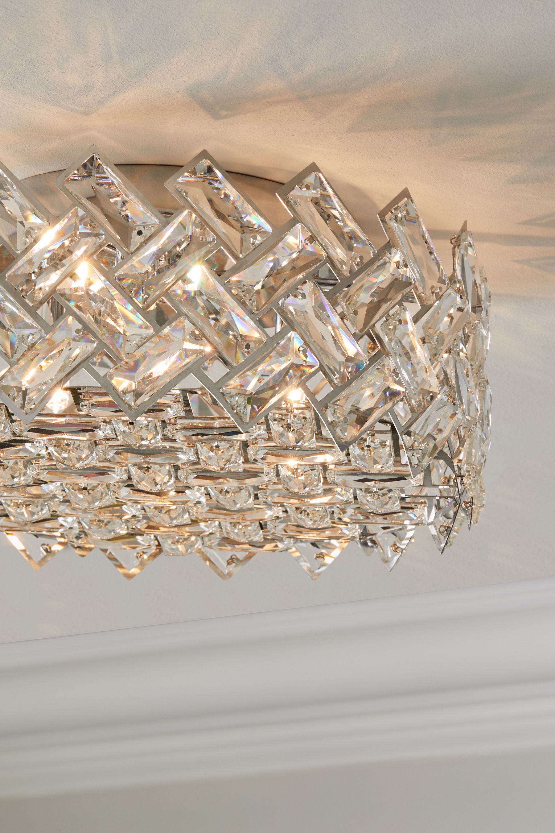 Buy Chrome Wentworth 3 Light Flush Fitting Ceiling Light from the Next ...