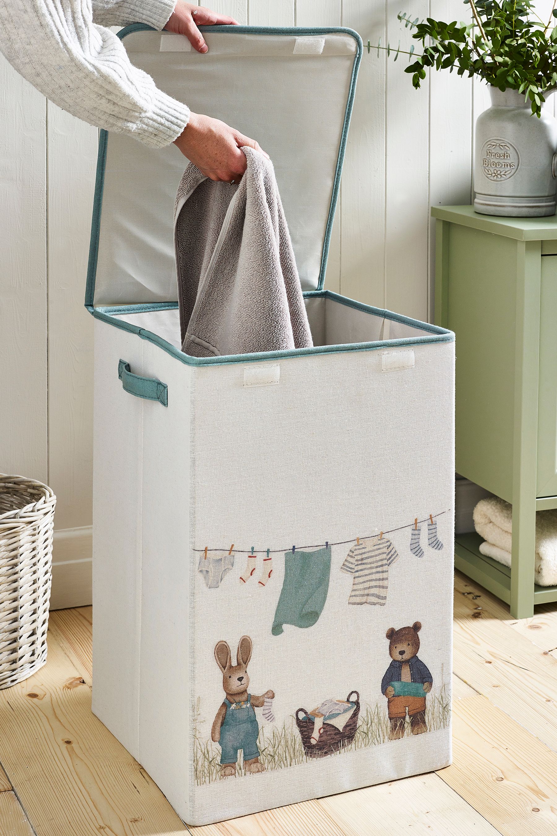 Buy Cream Bertie Bear and Rosie Rabbit Laundry Basket from the Next UK ...