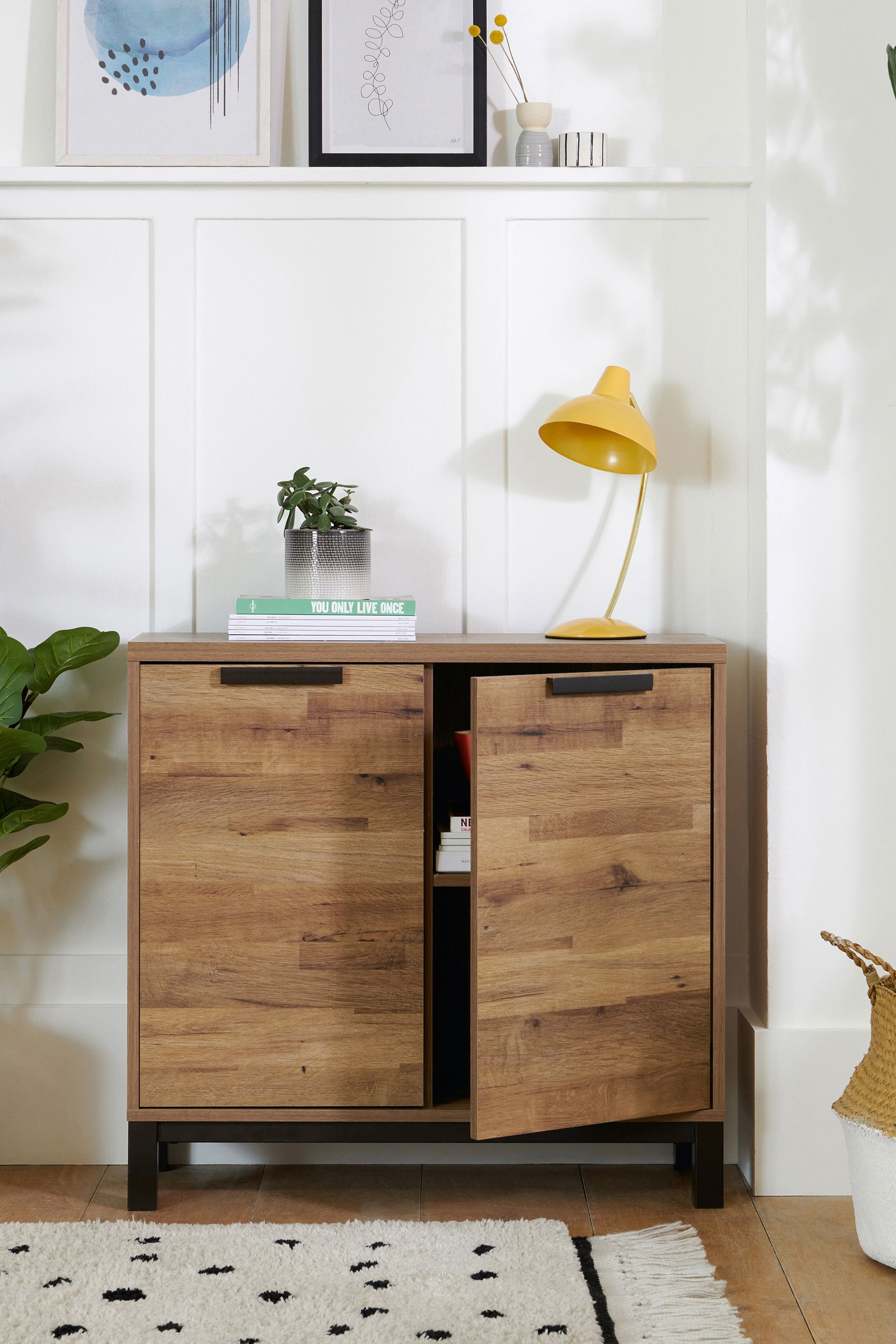 Buy Dark Bronx Oak Effect Slim Small Sideboard from Next Ireland