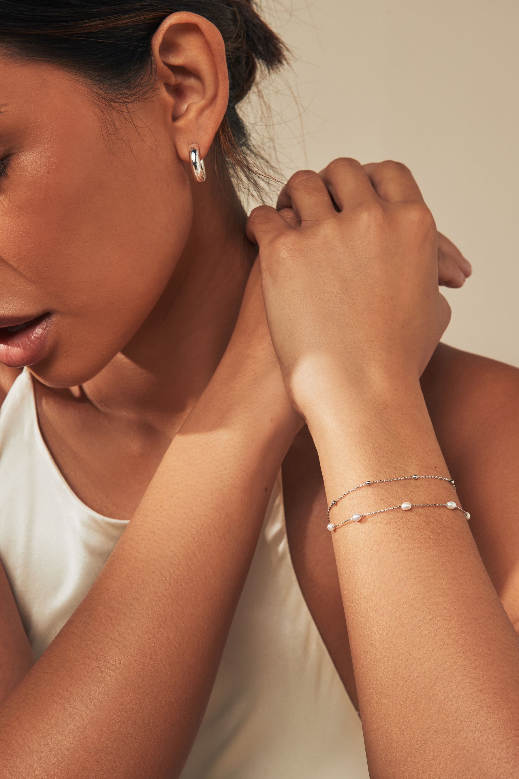 Buy Sterling Silver Delicate Pearl Bracelet from the Next UK online shop