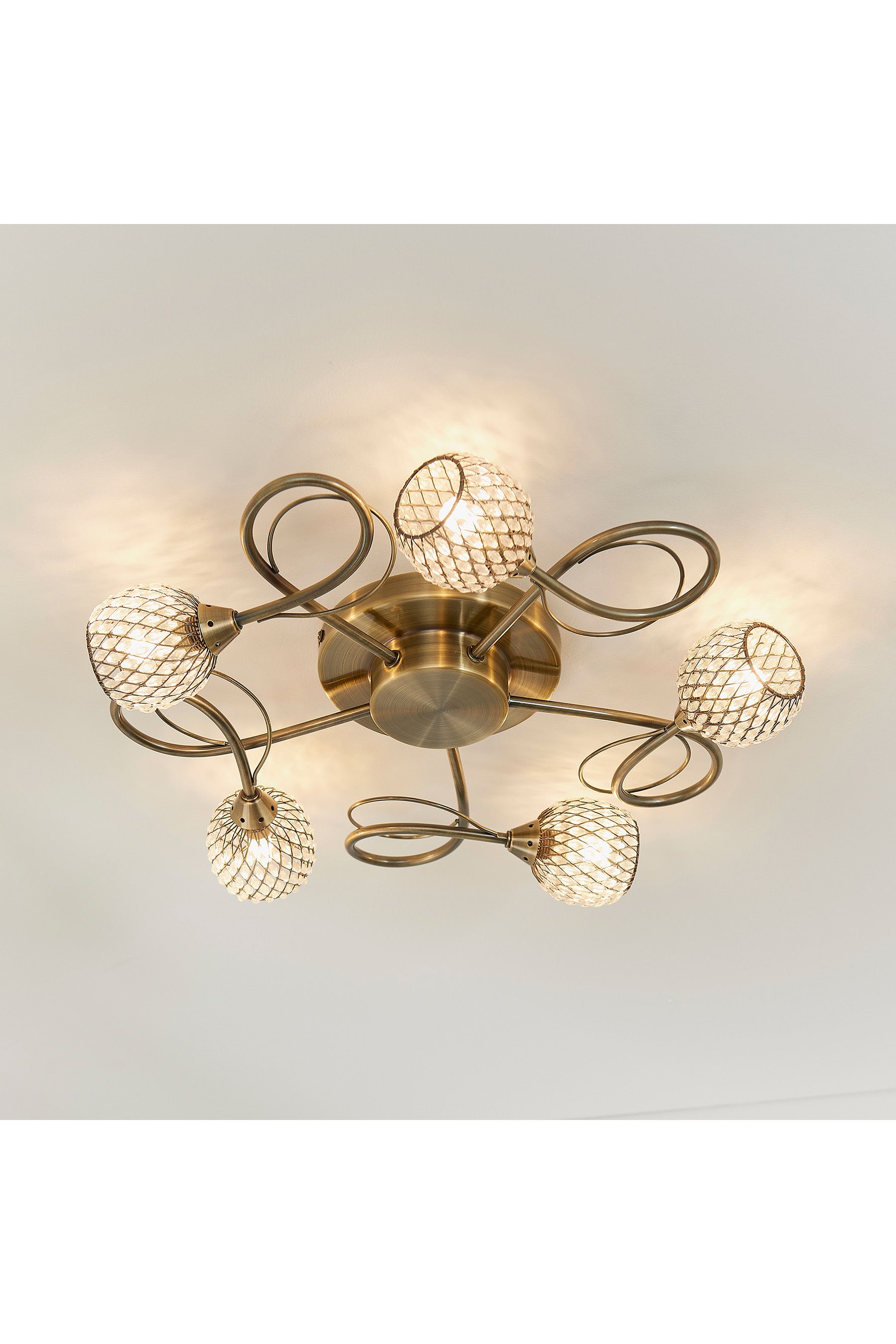 Buy Gallery Home Antique Brass Edmonton 5 Bulb Ceiling Light from the ...