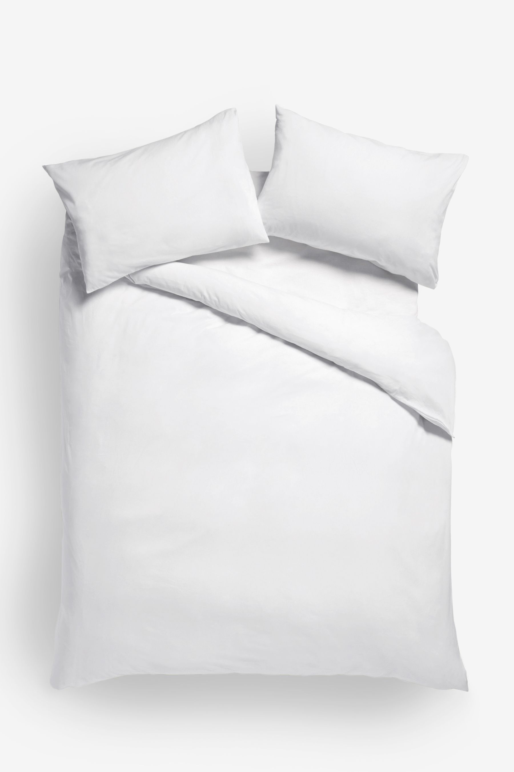 Buy White 144 Thread Count 100% Cotton Duvet Cover and Pillowcase Set ...