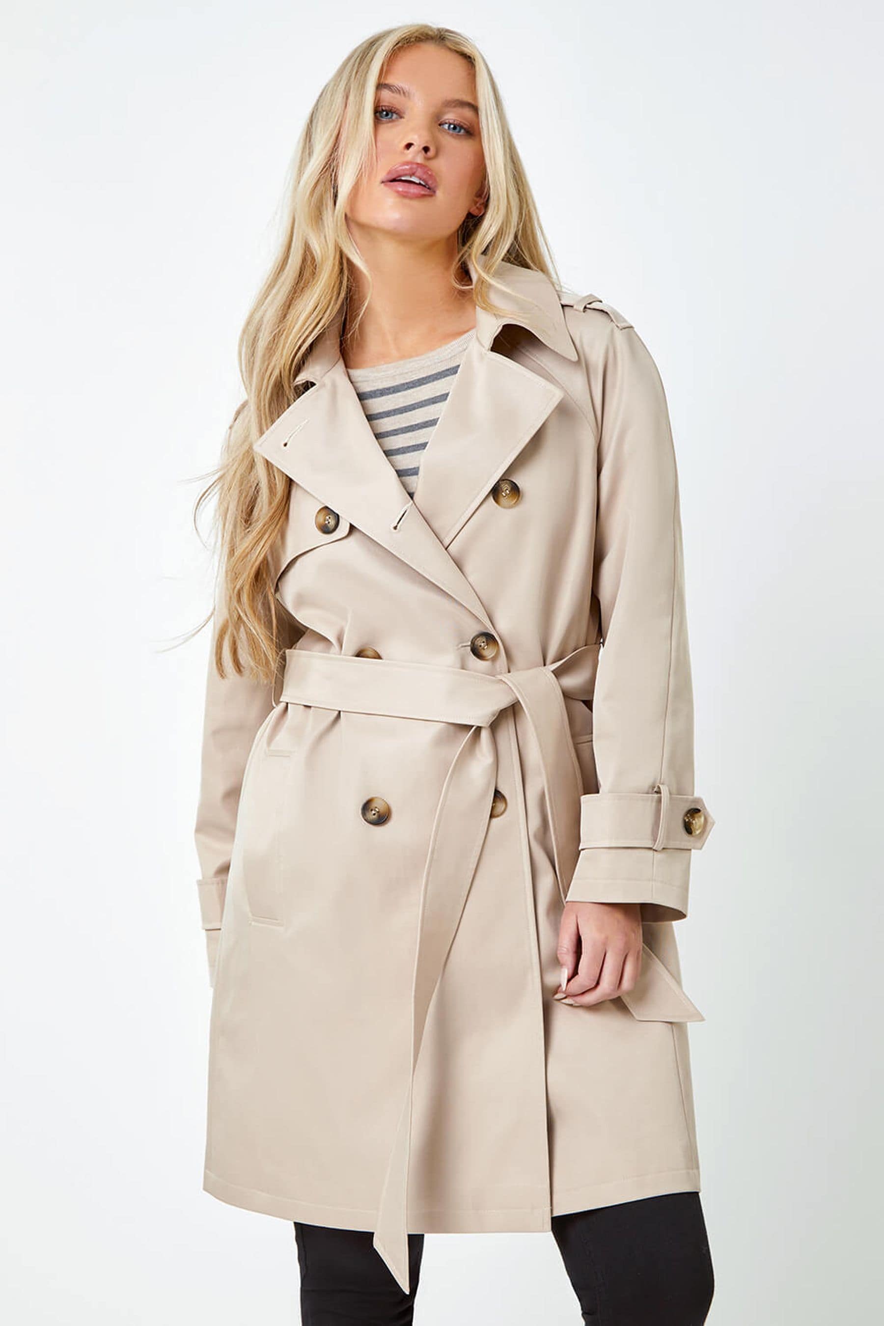 Buy Roman Natural Double Breasted Trench Coat from the Next UK online shop