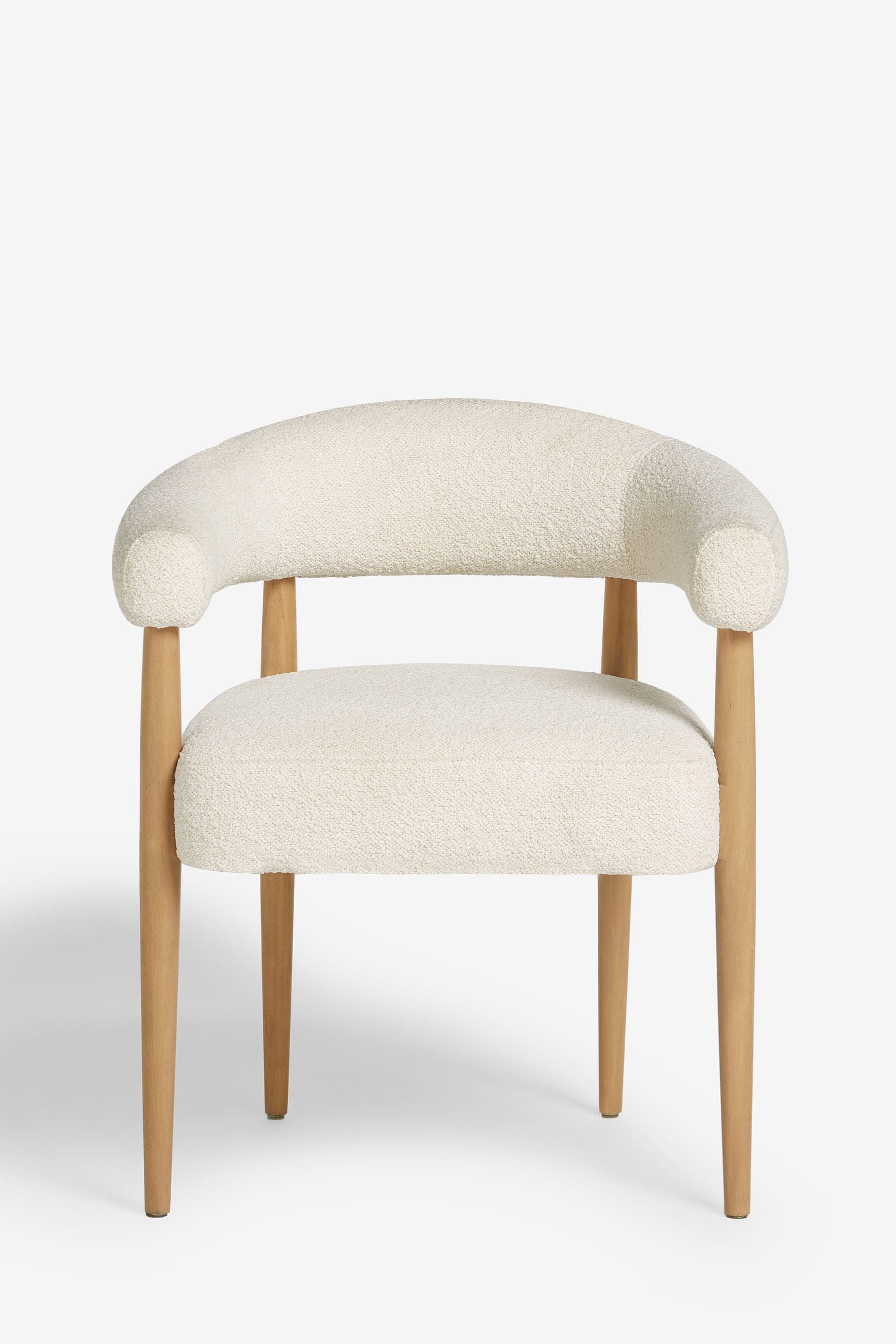 Buy Set of 2 Casual Boucle Oyster Aire Light Wood Leg Dining Chairs ...