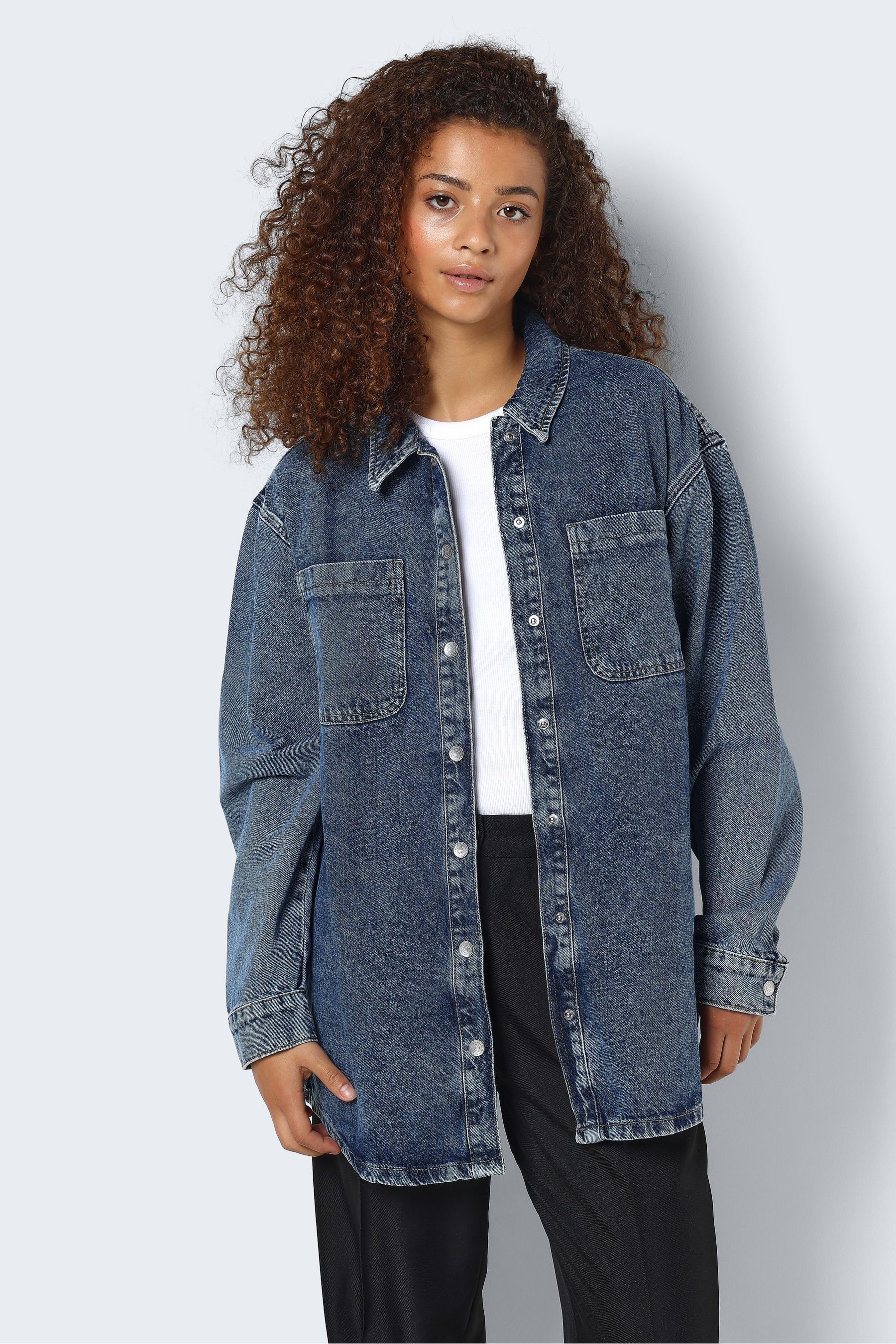 Buy NOISY MAY Blue 100% Cotton Oversized Denim Shacket from the Next UK ...