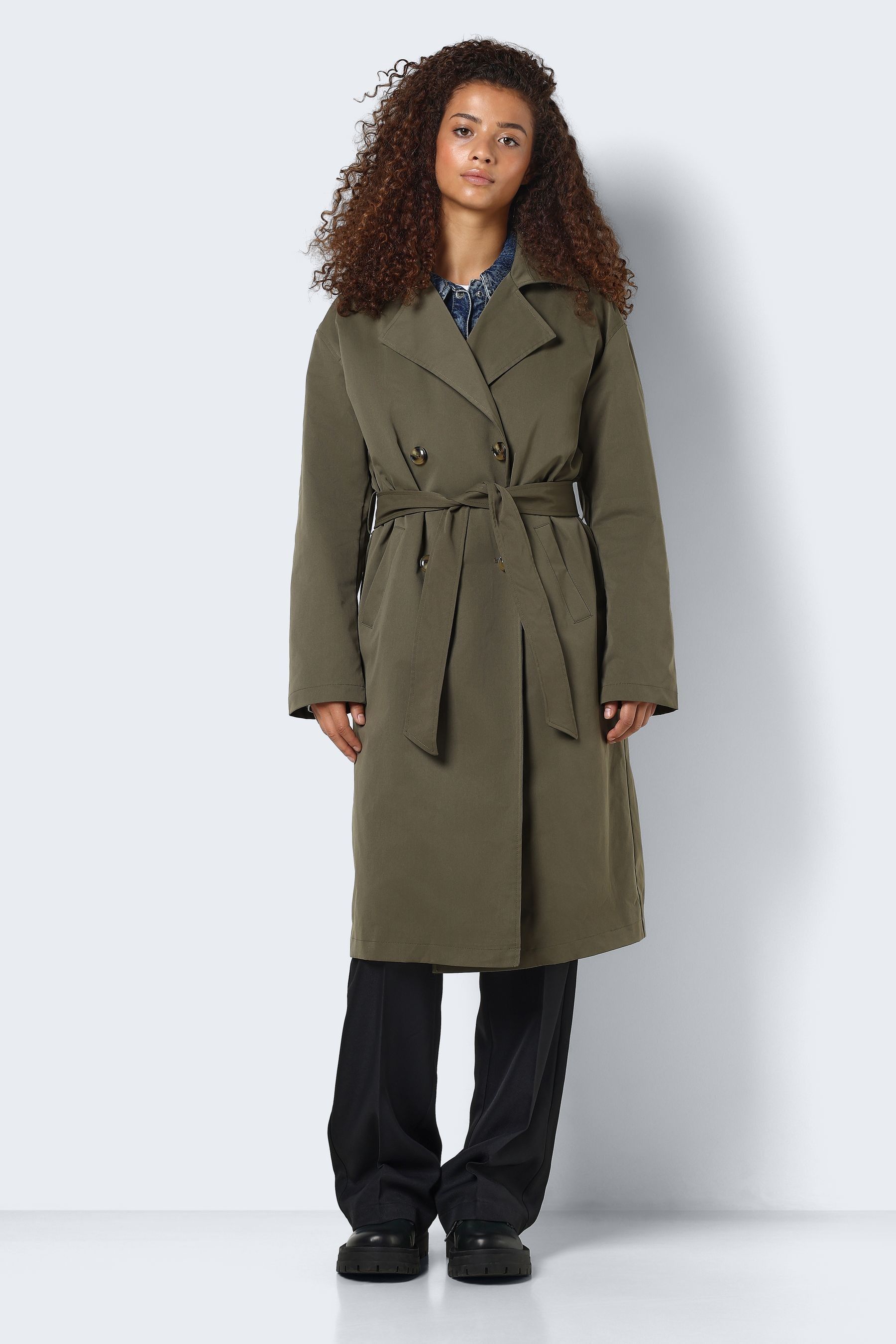 Buy NOISY MAY Green Belted Trench Coat from the Next UK online shop