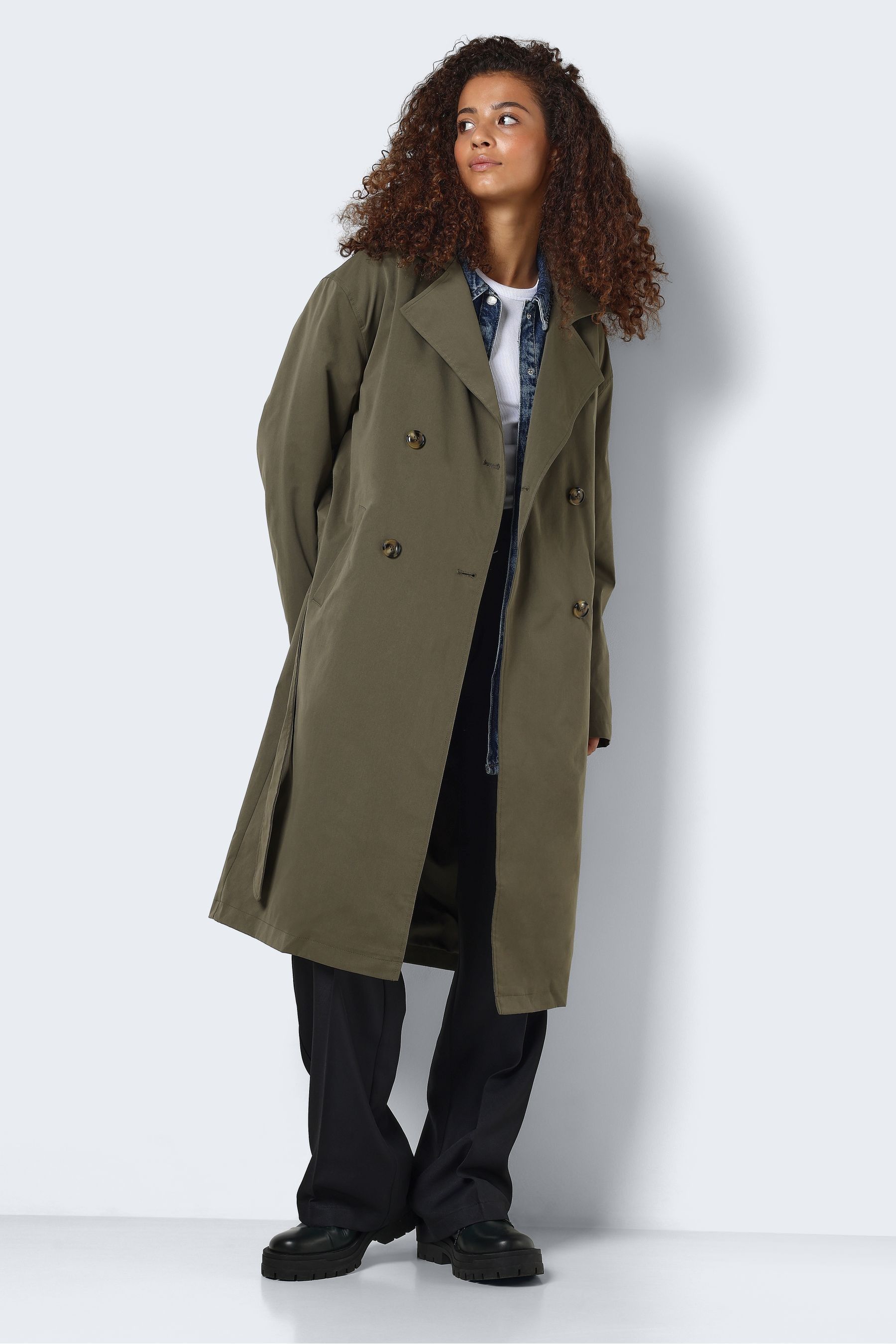 Buy NOISY MAY Green Belted Trench Coat from the Next UK online shop