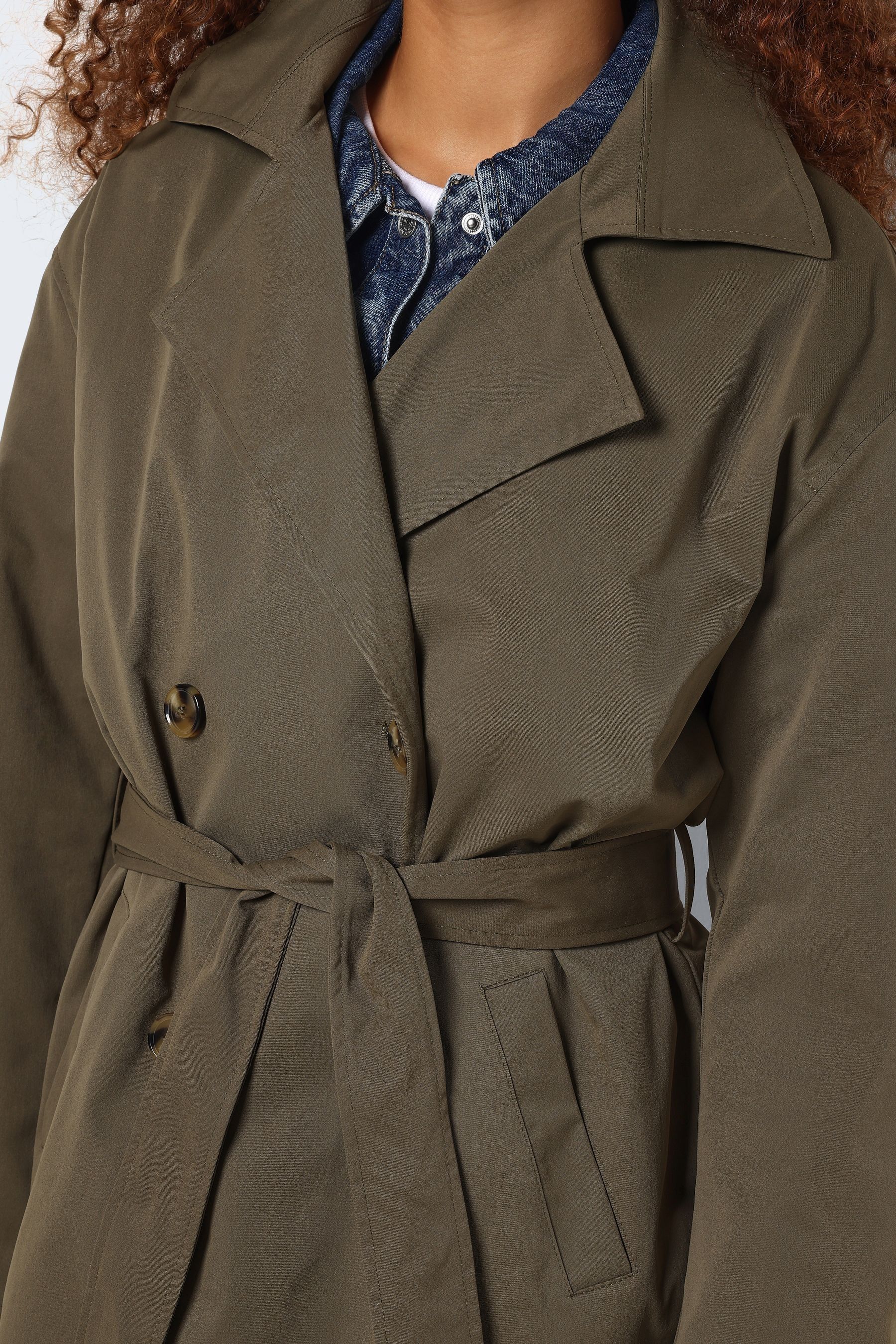 Buy NOISY MAY Green Belted Trench Coat from the Next UK online shop